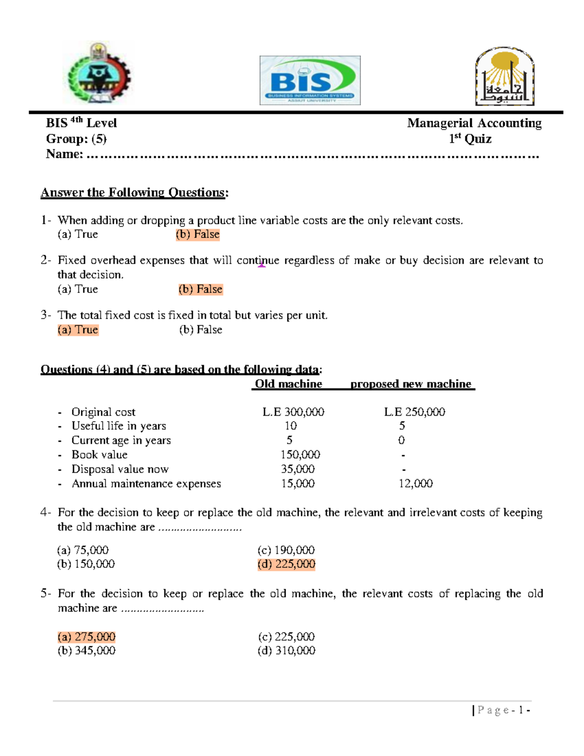 Group 5-1 - bnkj jjjnn n - | P a g e - 1 - BIS 4th Level Managerial ...