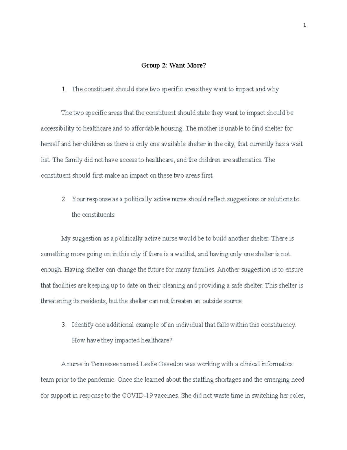 Group 2 - coursework - 1 Group 2: Want More? The constituent should ...