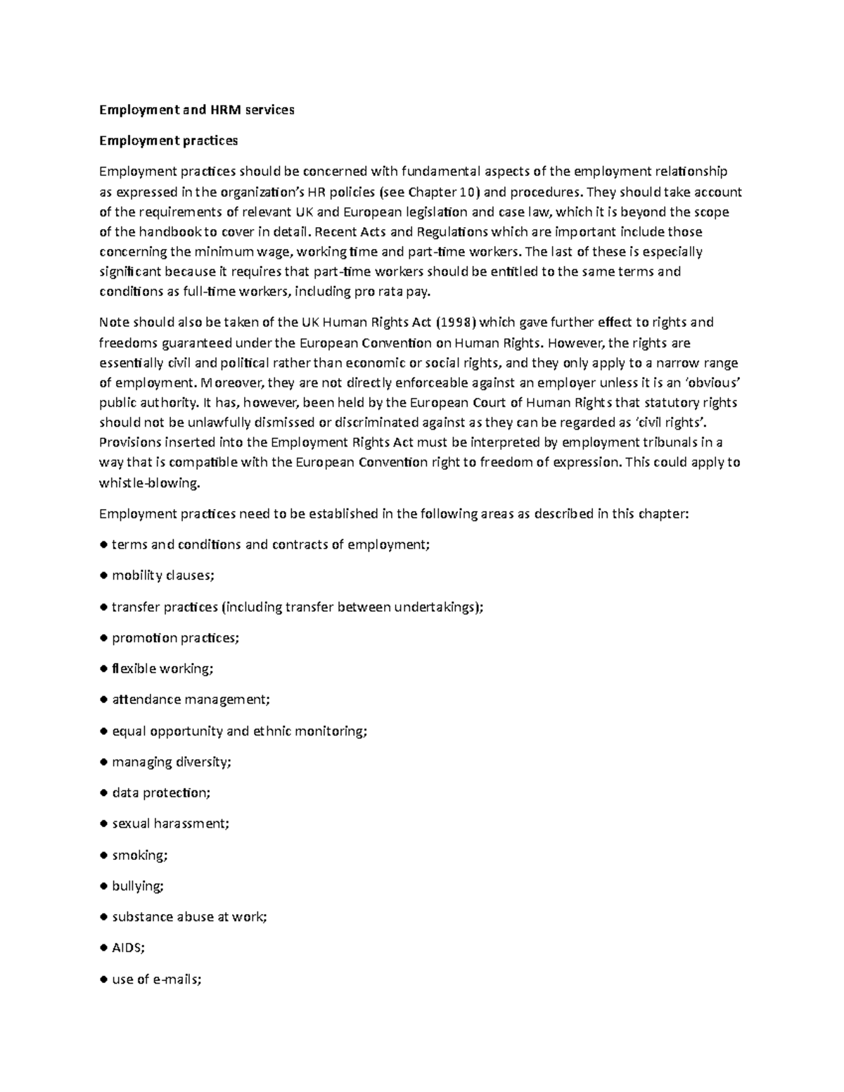 Employment and HRM services - Employment and HRM services Employment ...