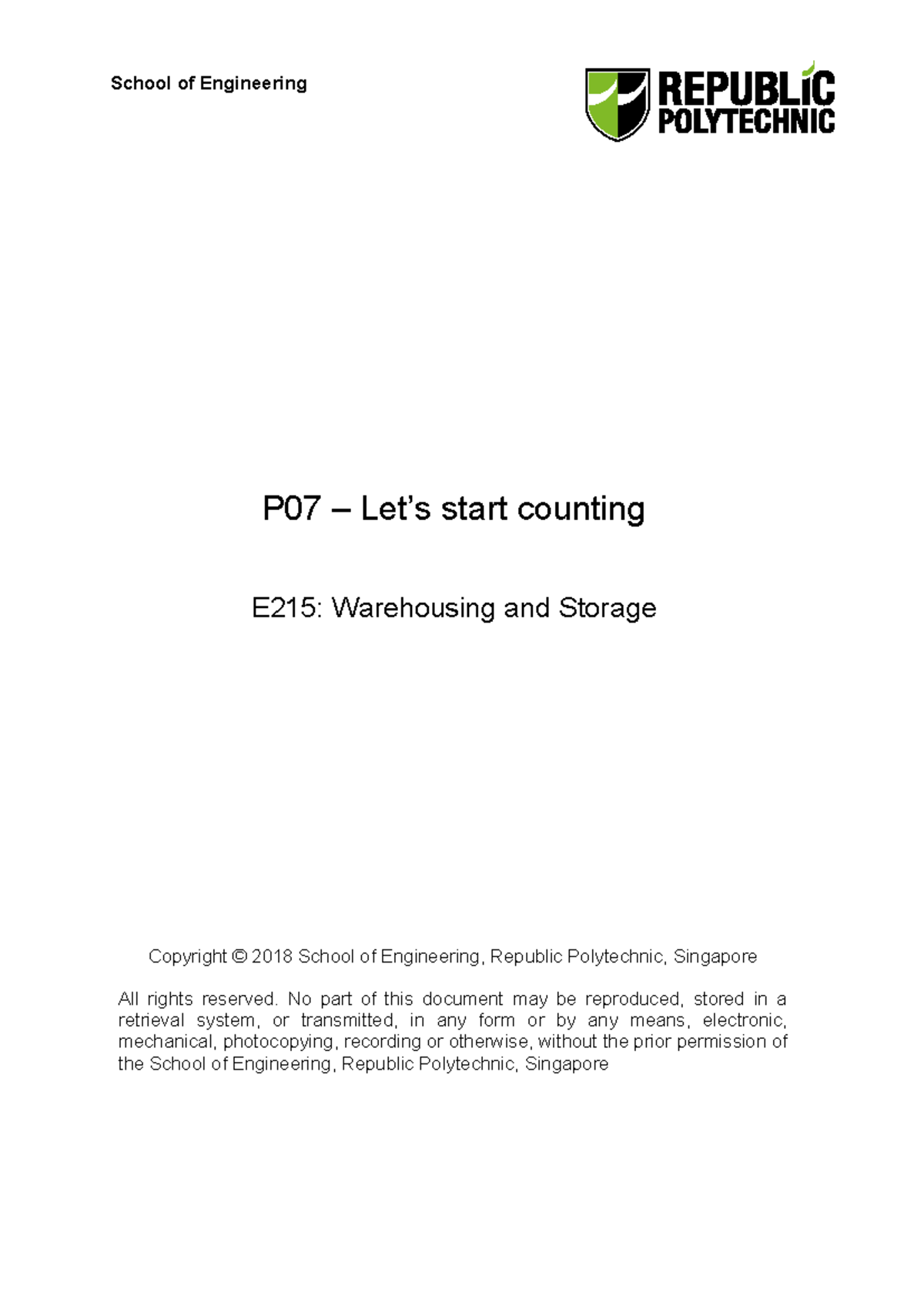 E215 Lesson 7 (PBL) - nil - E215 - School of Engineering P07 – Let’s ...