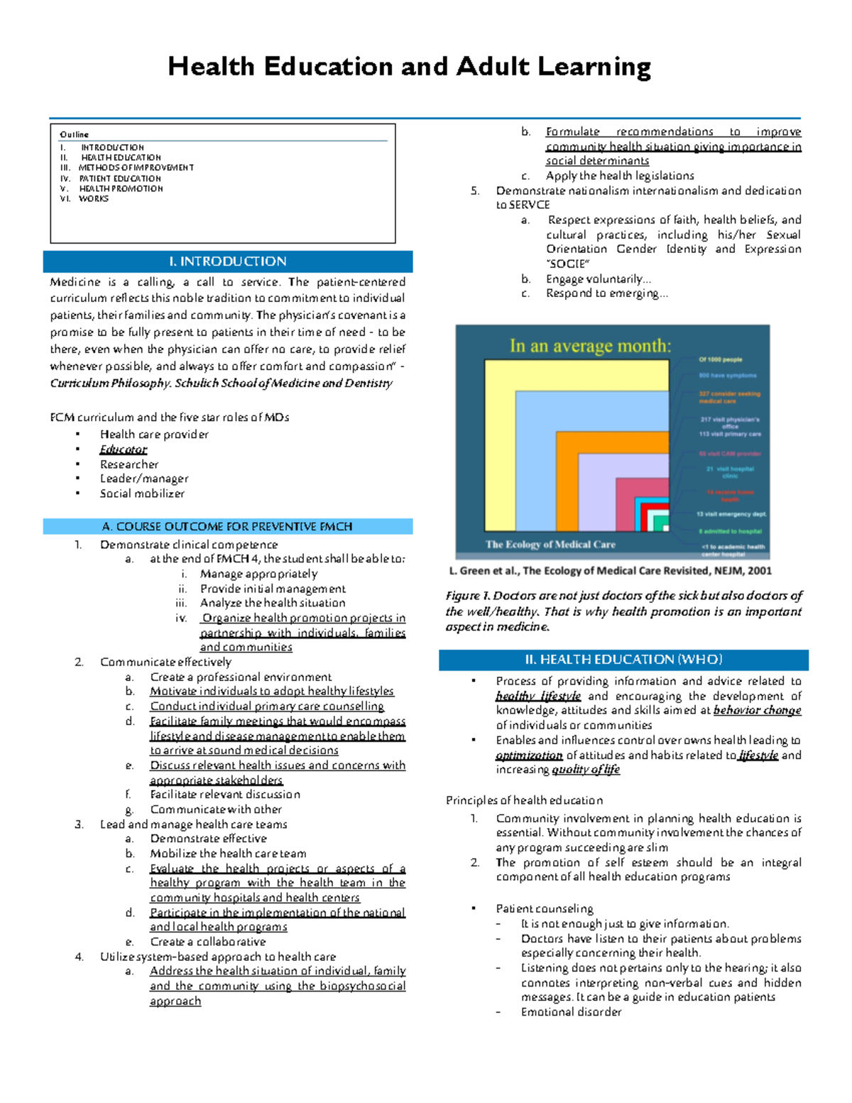 Health Education and Adult Learning - INTRODUCTION Medicine is a ...