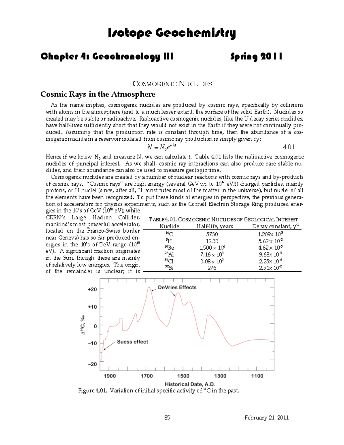 Lecture notes, lecture Chapter 3 and 4 - Isotope Geochemistry Chapter 4 ...