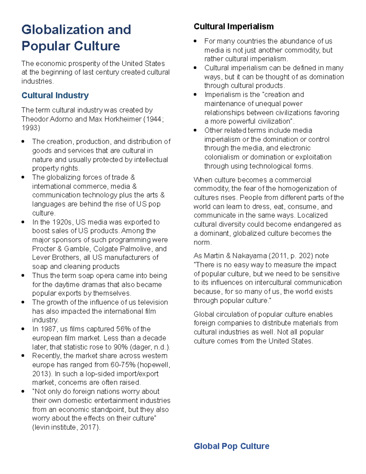 Globalization and Popular Culture - Globalization and Popular Culture ...