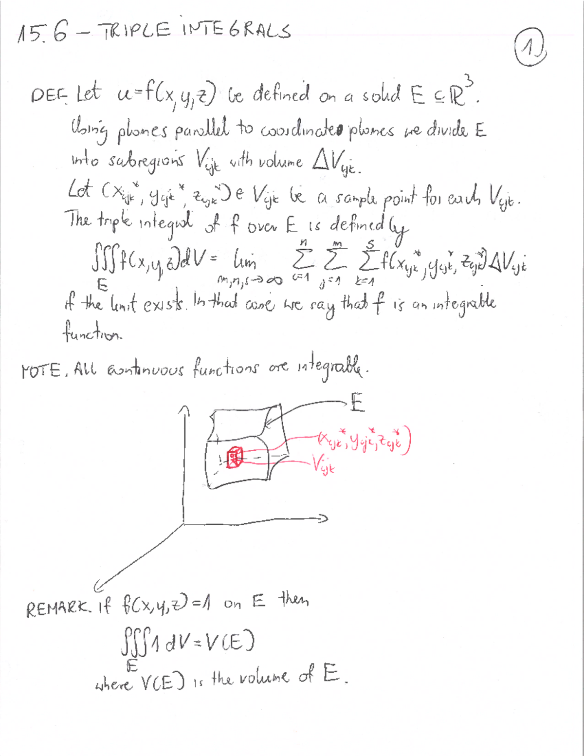Chapter 15.6 - Triple Integrals - Math209 - Studocu