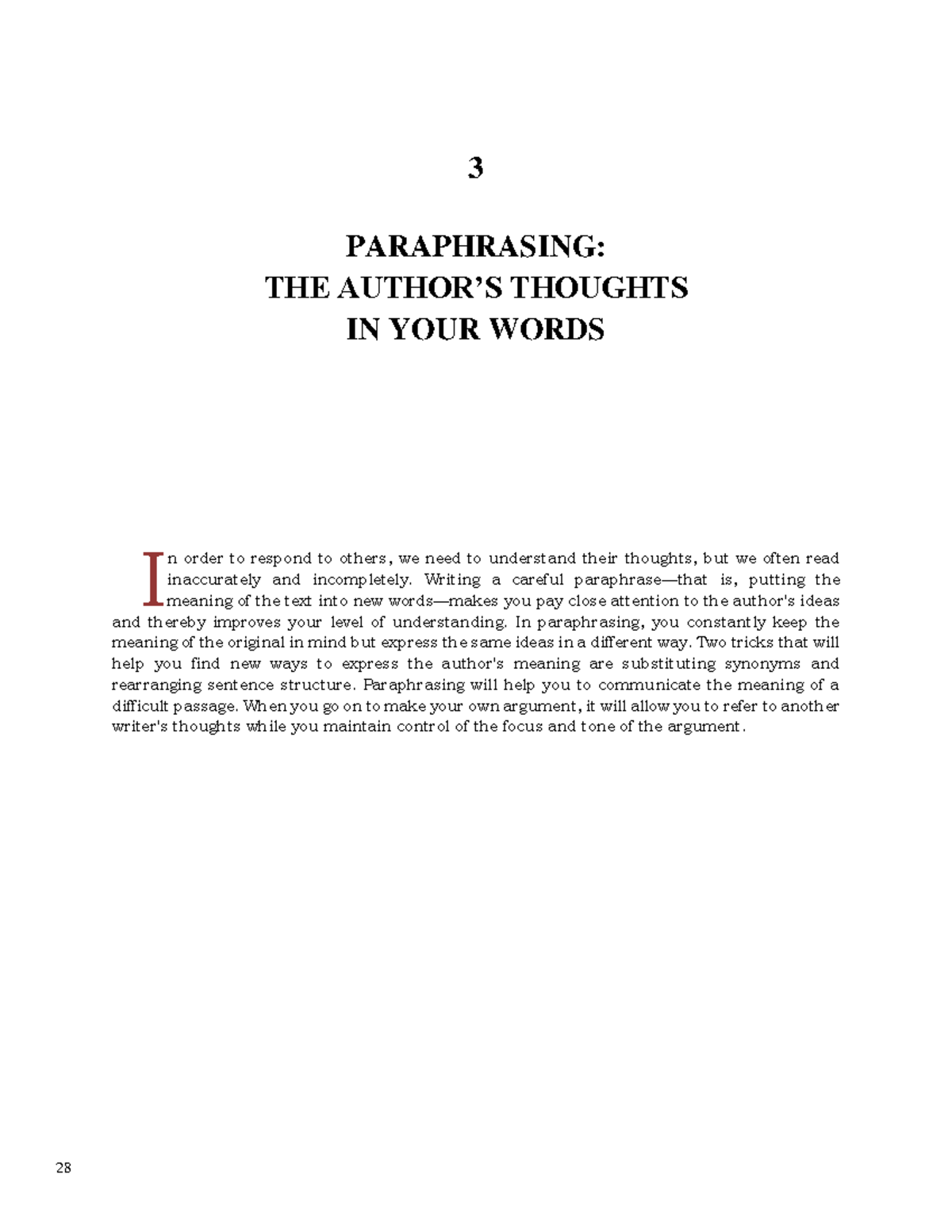Bazerman - Chapter 3 - Paraphrasing - ####### 28 3 PARAPHRASING: THE ...