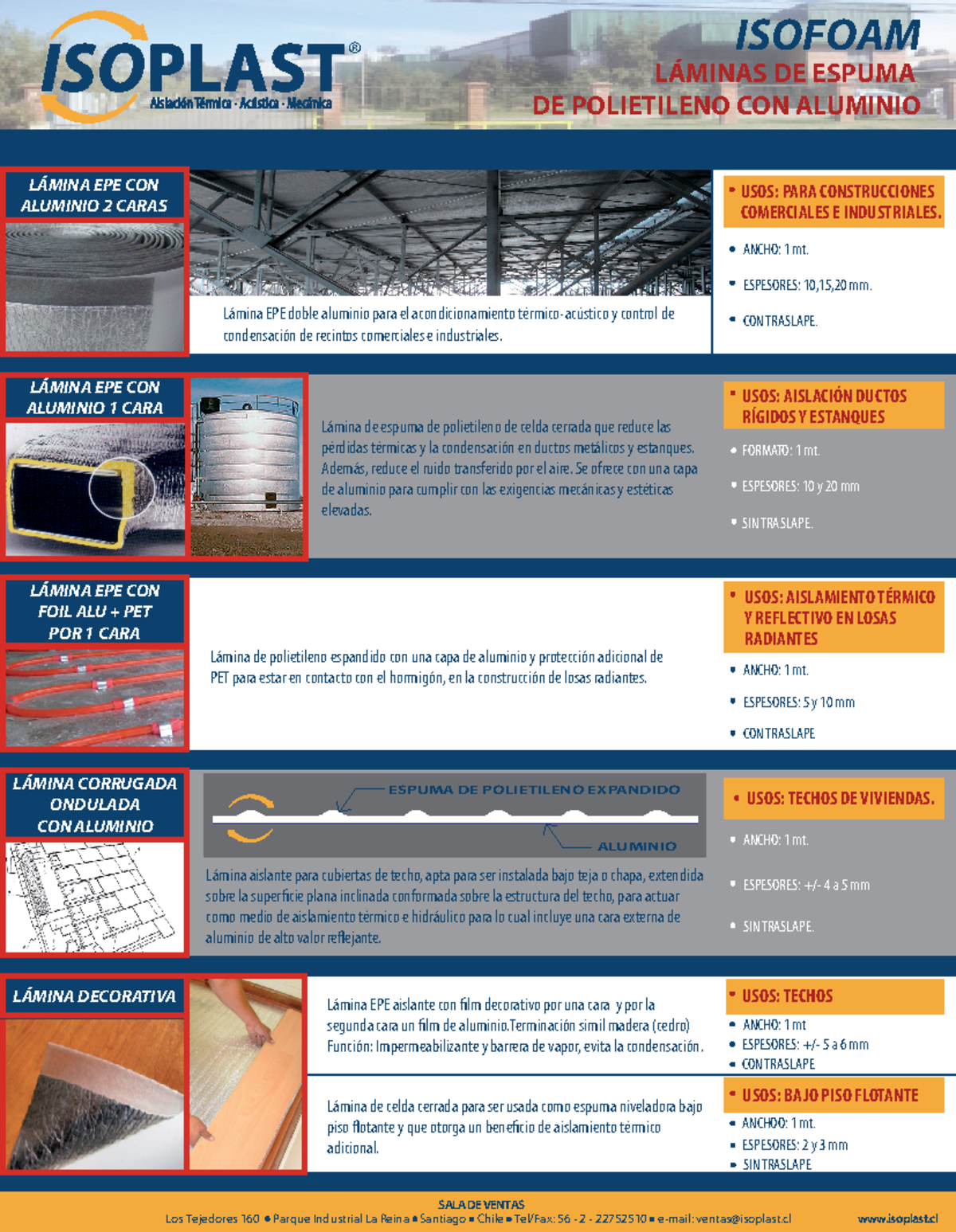 10 Isoplast - Tipos DE Isofoam 2 VF - USOS: AISLACIÓN DUCTOS Lámina de ...