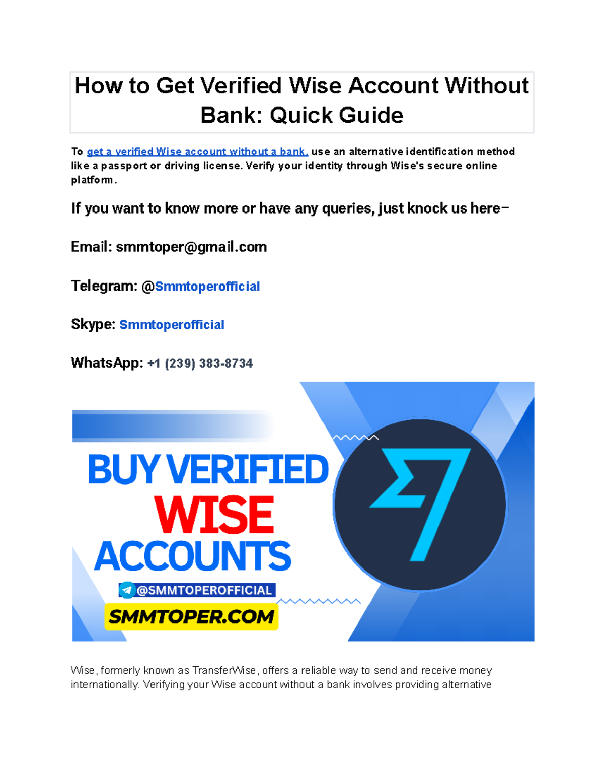 How to get verified Wise account without bank - How to Get Verified ...