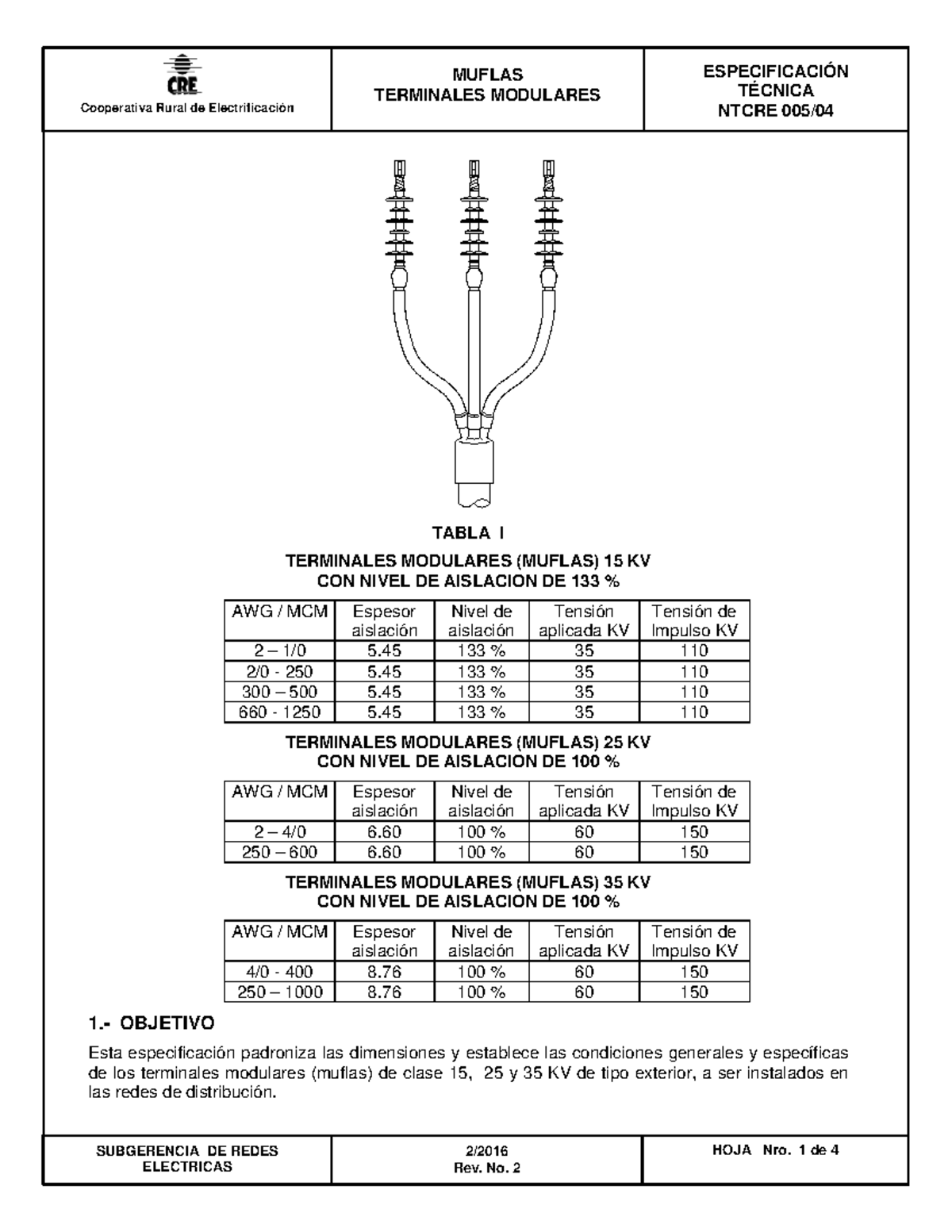 04 Muflas Terminales Modulares - 2/ SUBGERENCIA DE REDES HOJA Nro. 1 de ...