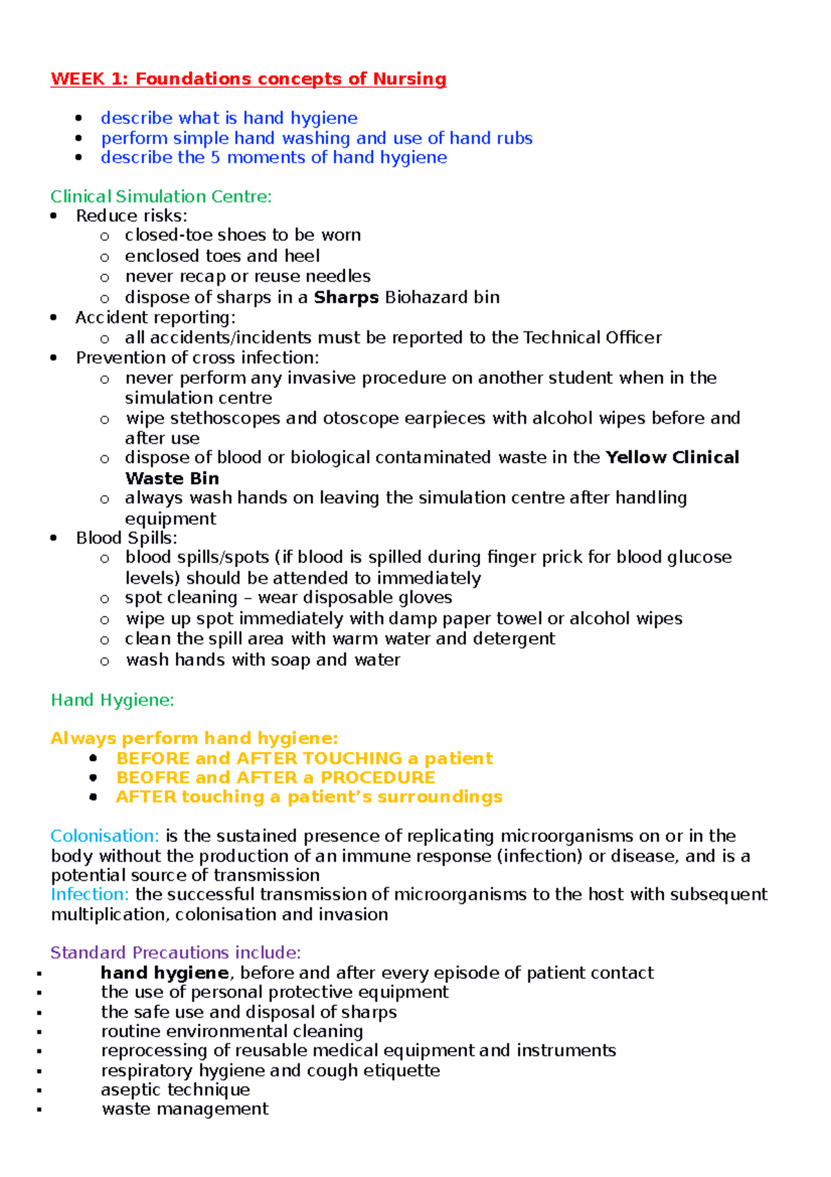 Notes - Summary Quality + Safety: Nursing Practice 1 - WEEK 1 ...