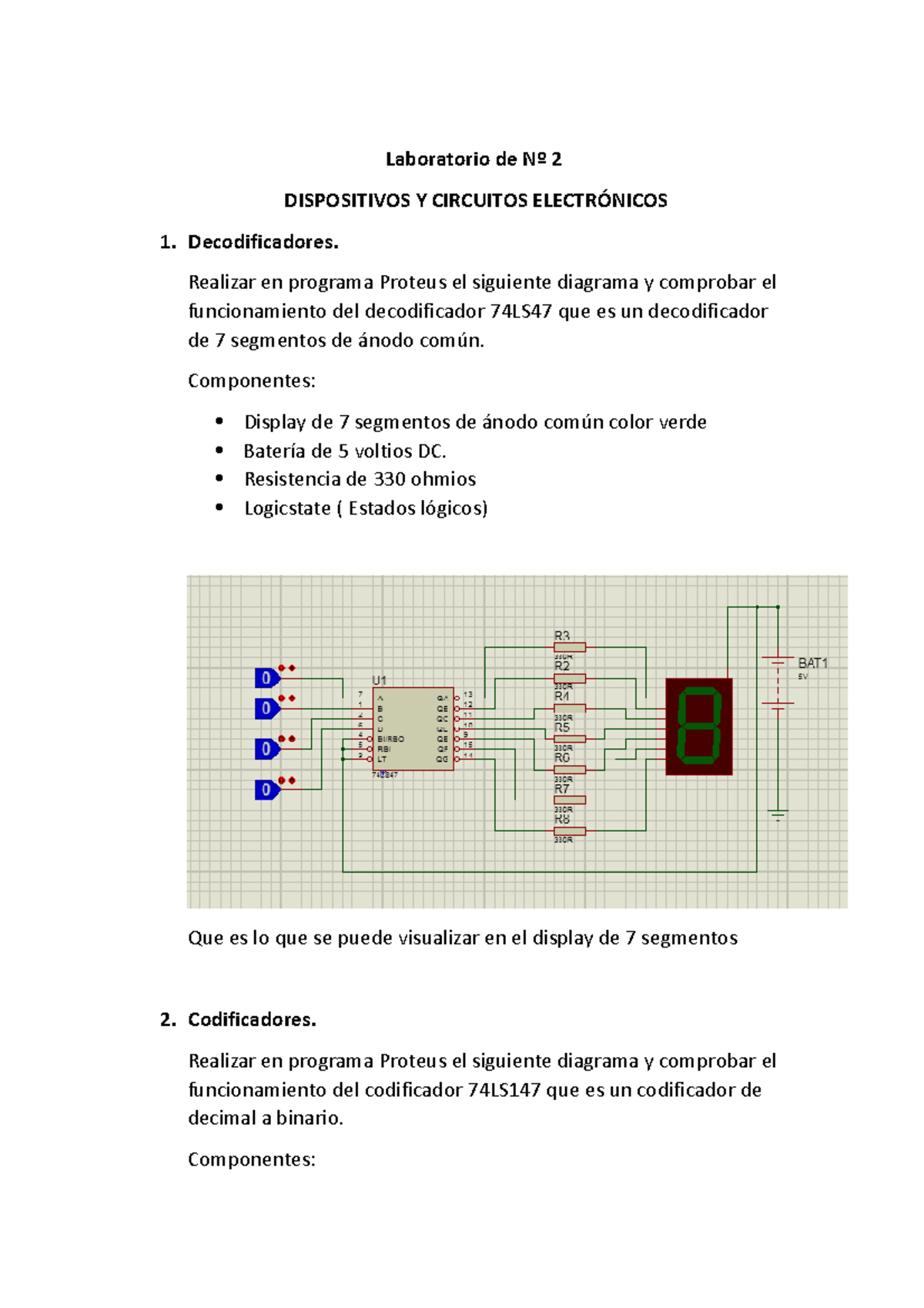 Laboratorio 2 - pruebalo dale - Laboratorio de Nº 2 DISPOSITIVOS Y CIRCUITOS ELECTRÓNICOS - Studocu