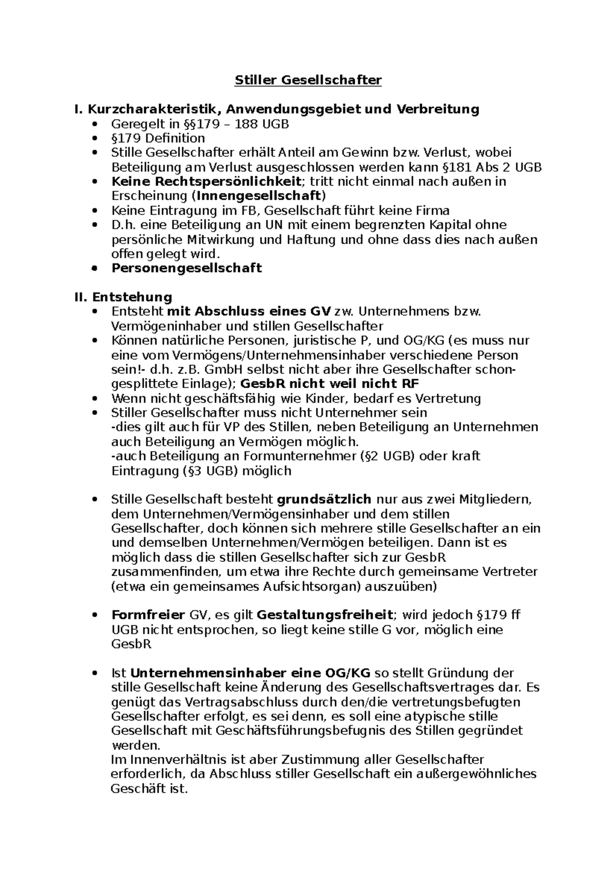 Stiller Gesellschafter Zusammenfassung - Stiller Gesellschafter I ...