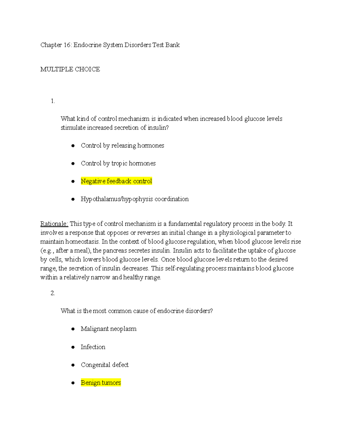 Patho test - fvnrdks - Chapter 16: Endocrine System Disorders Test Bank ...