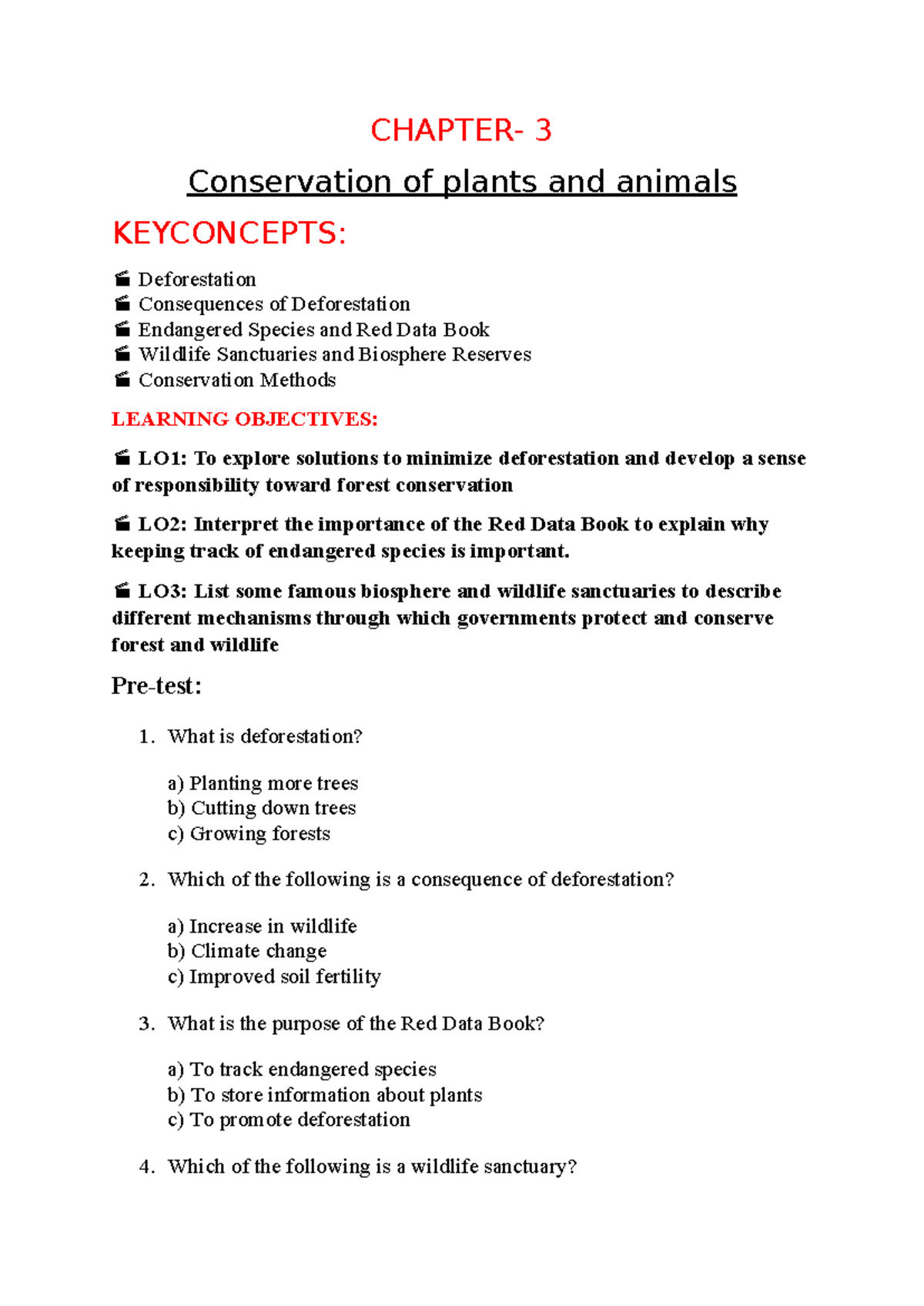 Conservation OF Plants AND Animals Notebook WORK - CHAPTER- 3 ...