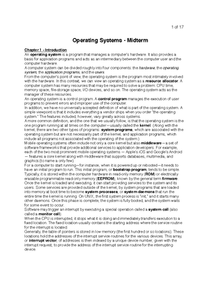 Operating System Concepts Summaries - COS3721 - Unisa - Studocu