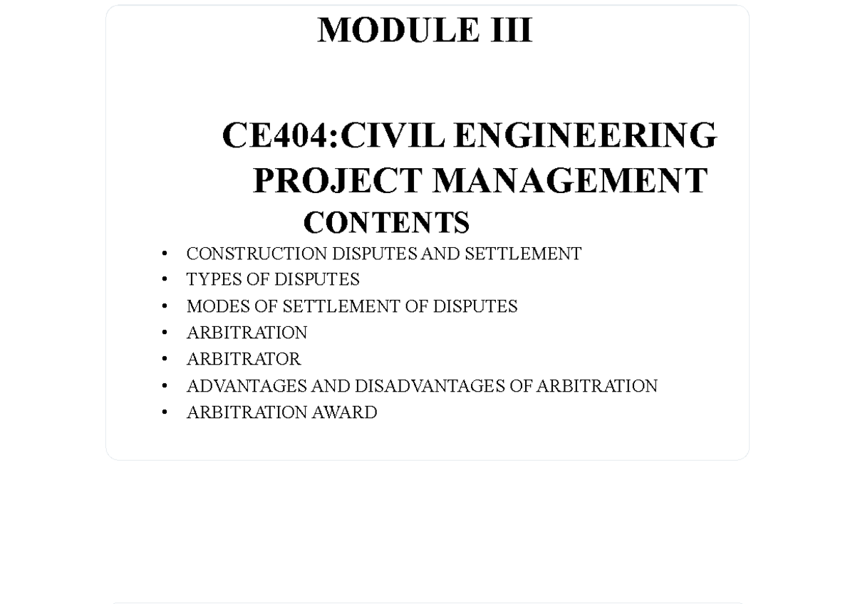 Dlstudocu - MODULE III CE404:CIVIL ENGINEERING PROJECT MANAGEMENT ...