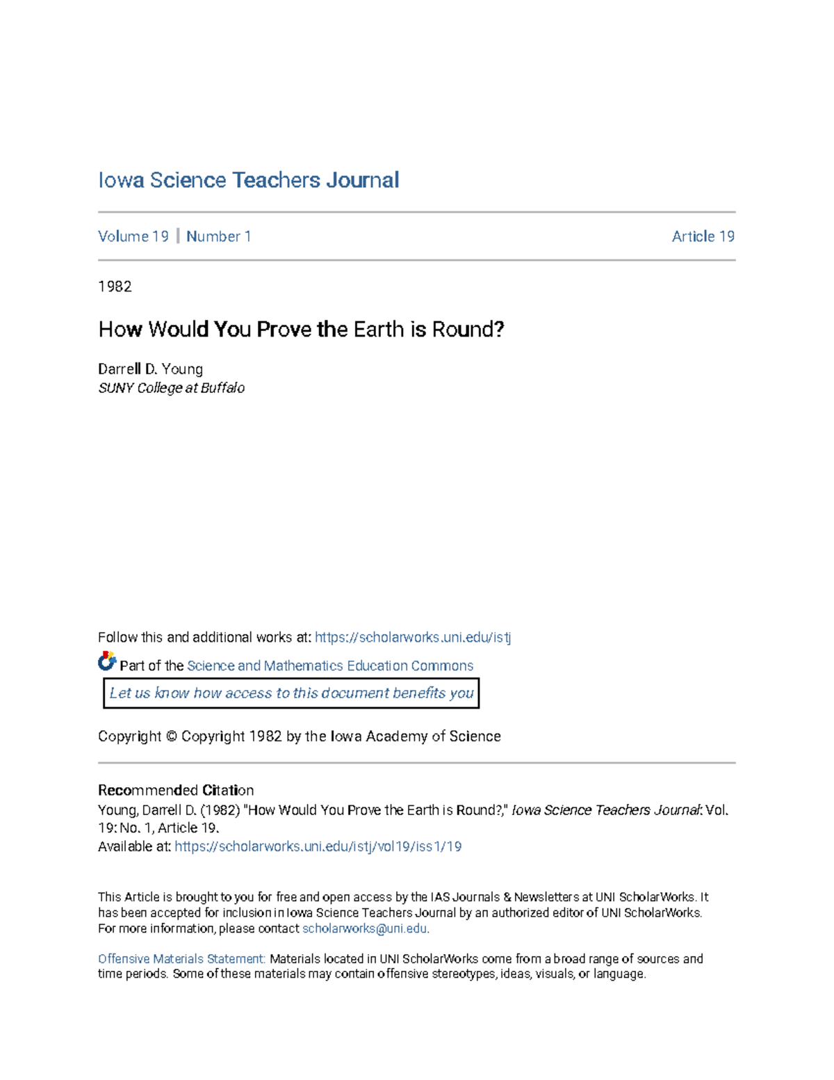 How Would You Prove the Earth is Round - Iowa Science Teachers ...