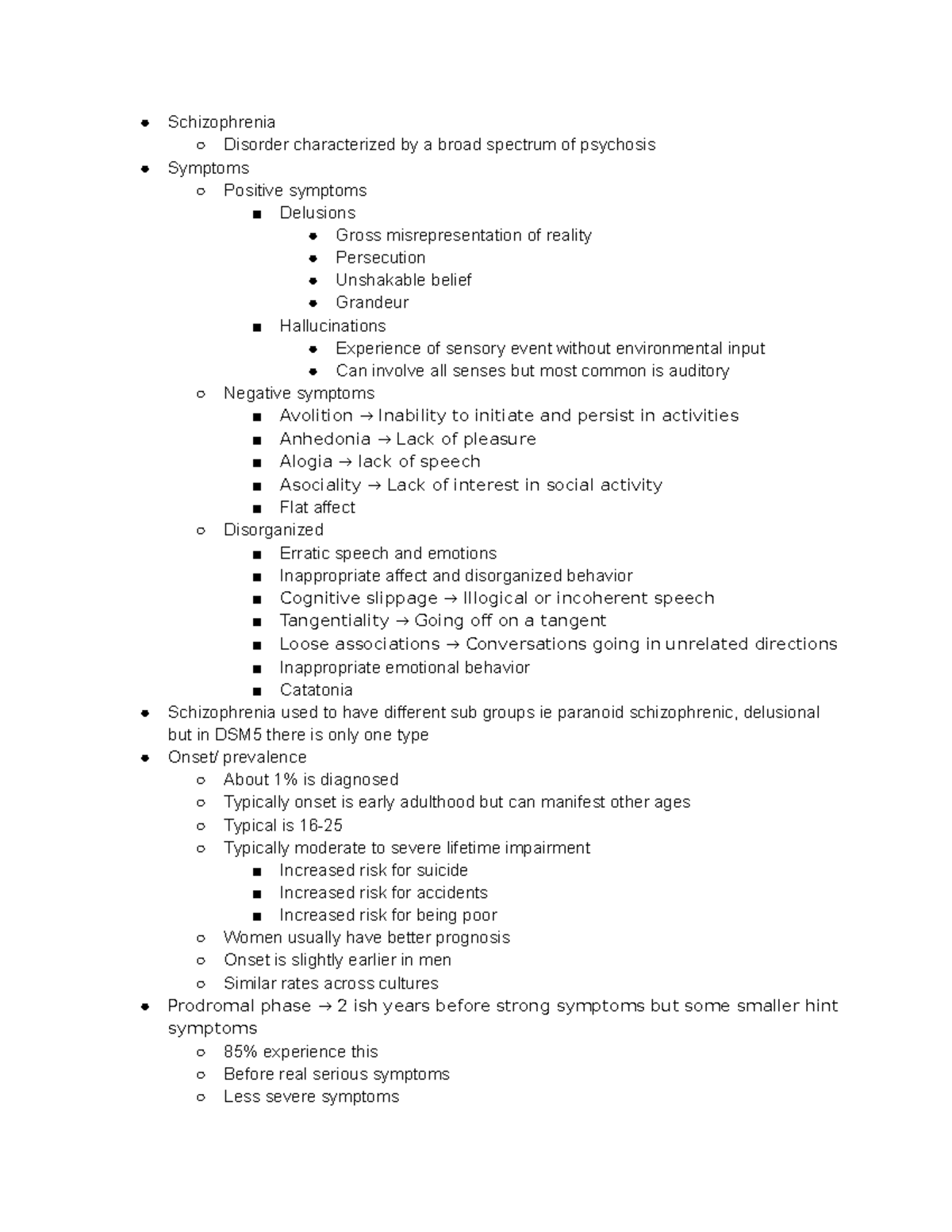 Schizophrenia - Detailed notes from this lecture - Schizophrenia ...