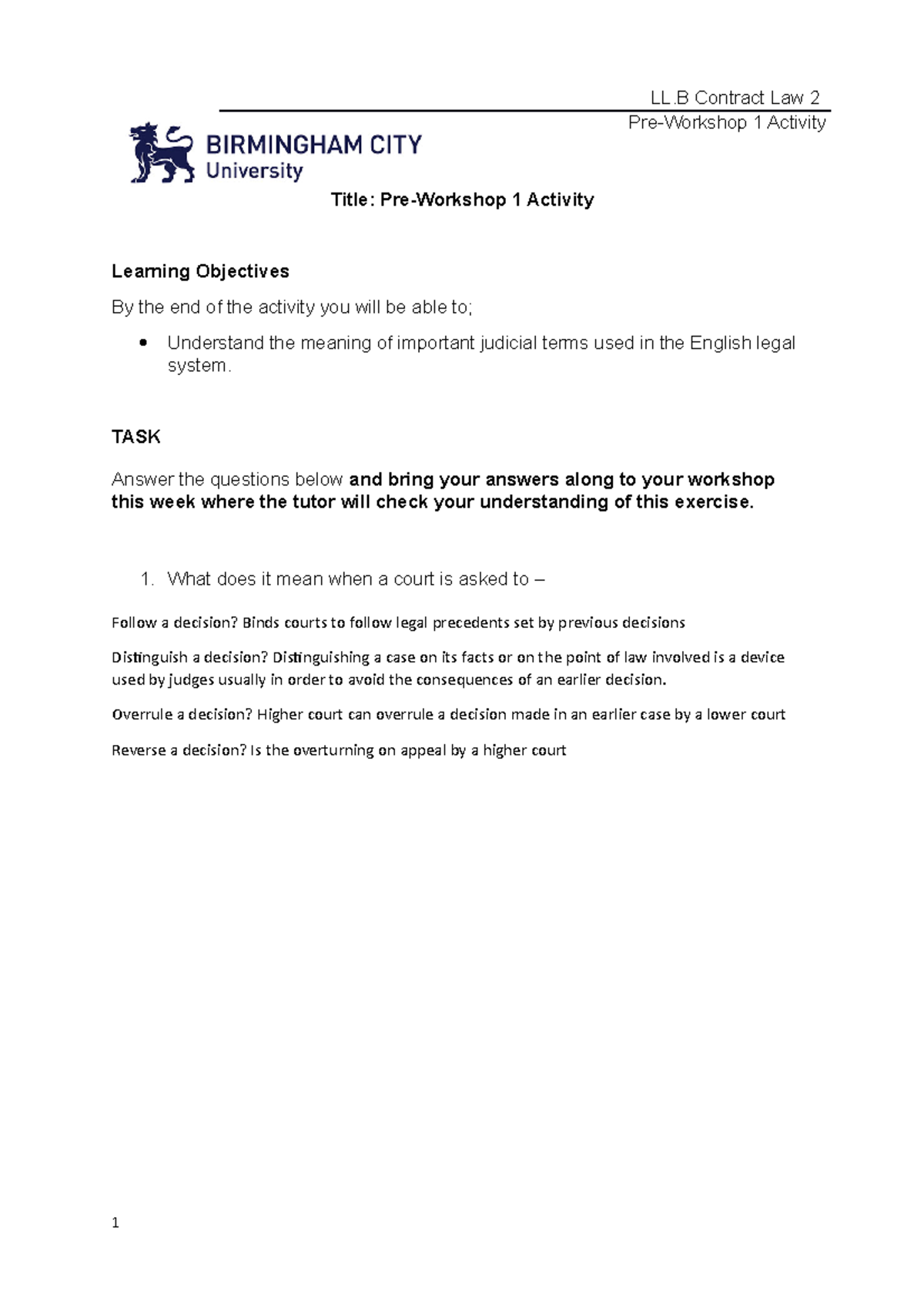 Pre-VLE Workshop 1 Activity - LL Contract Law 2 Pre-Workshop 1 Activity ...