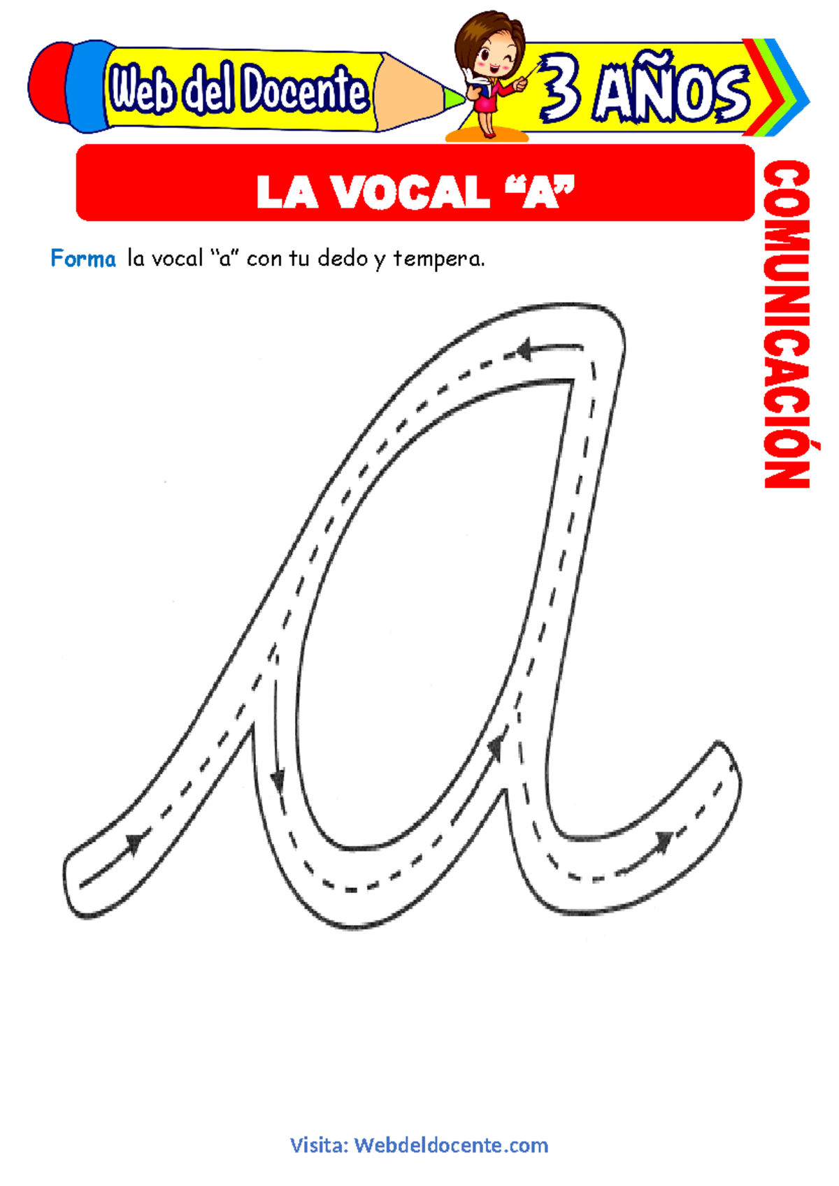 La-Vocal-A-para-Niños-de-3-Años - Matemática II - Forma la vocal “a ...