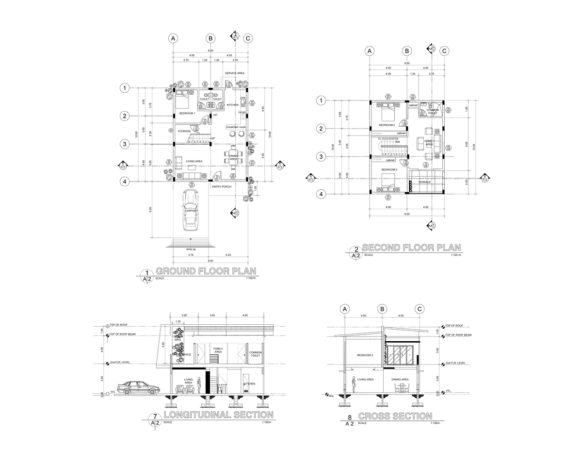 Cross- Section- Sample - LONGITUDINAL SECTION SCALE 7 A 2 3. 3. 4. 1: m ...