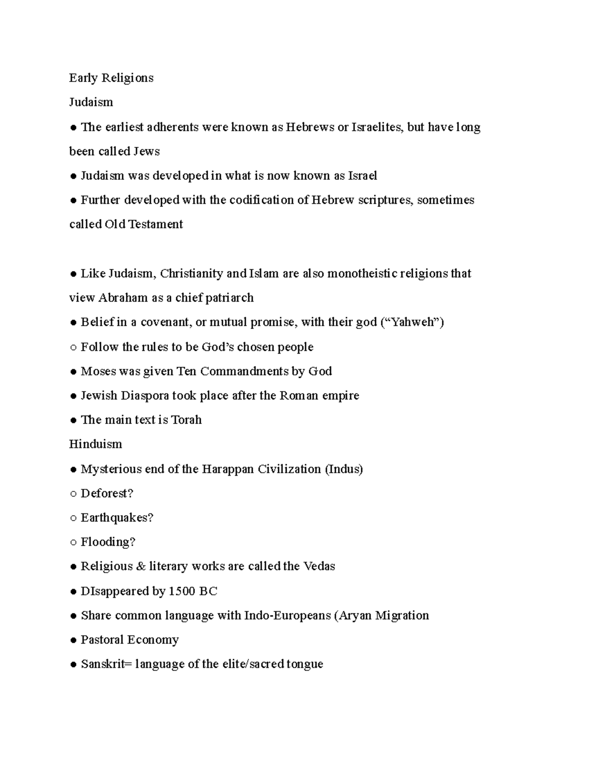 Early Religions - Early Religions Judaism The earliest adherents were ...