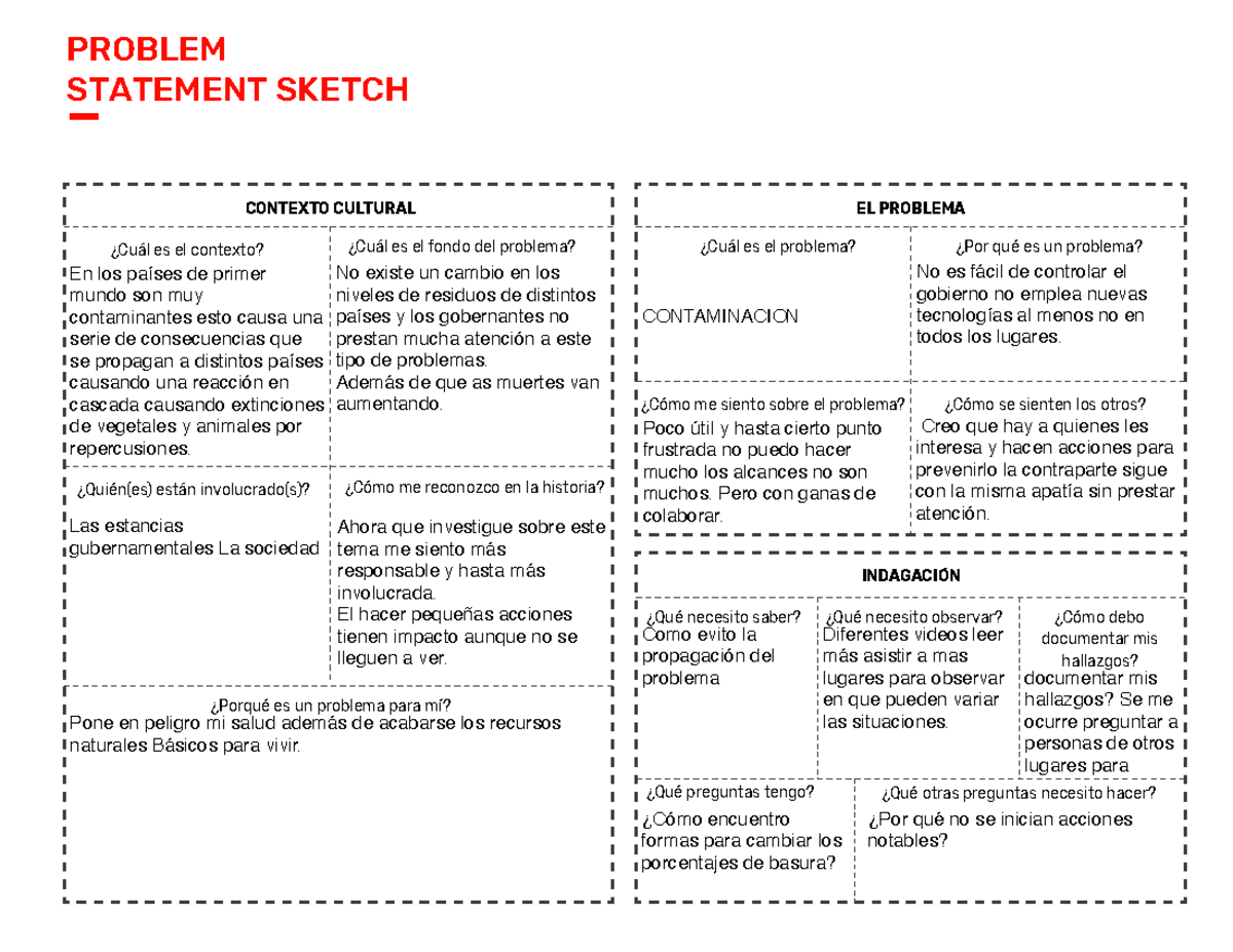 Toolkit Problem Statement Sketch ED - PROBLEM STATEMENT SKETCH ¿Cuál es ...