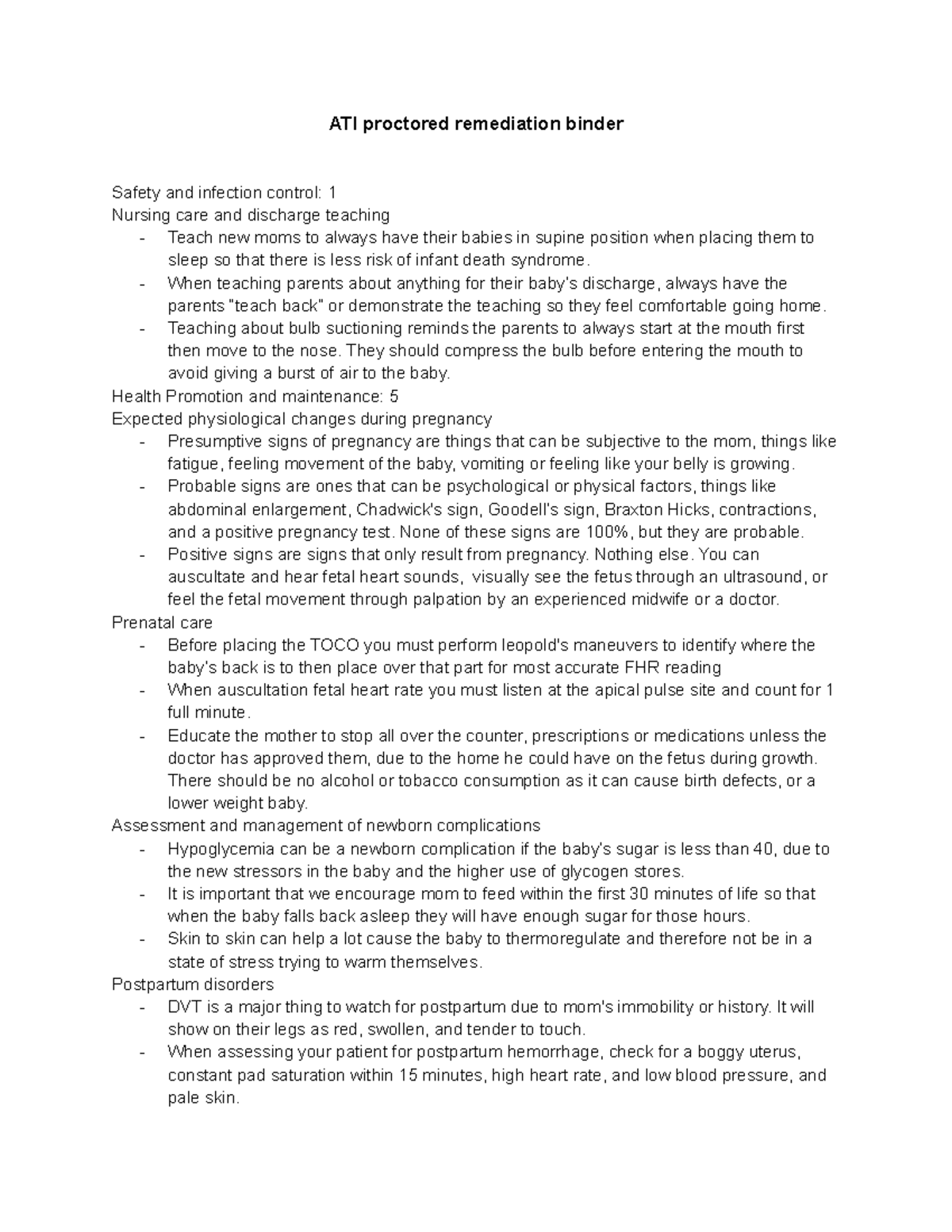 ATI Proctored Remediation Binder - Studocu