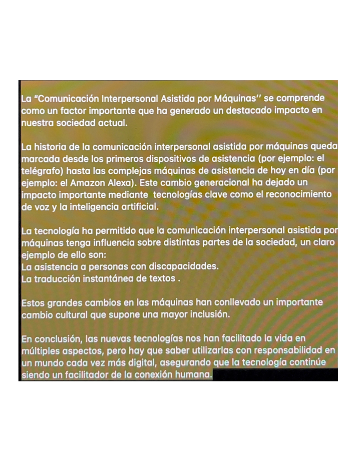 La Comunicación Interpersonal Asistida por Máquinas se comprende - La ...
