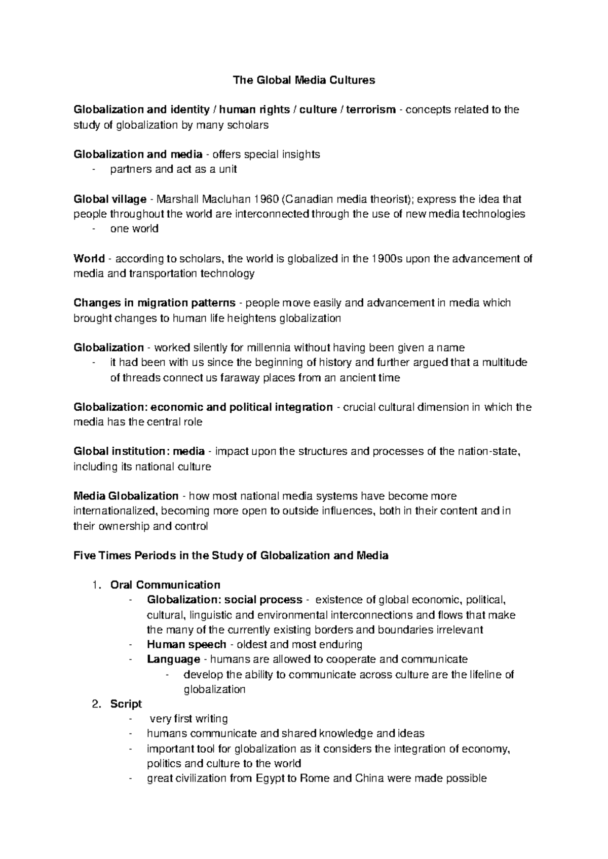 Contemporary World - The Global Media Cultures Globalization and ...