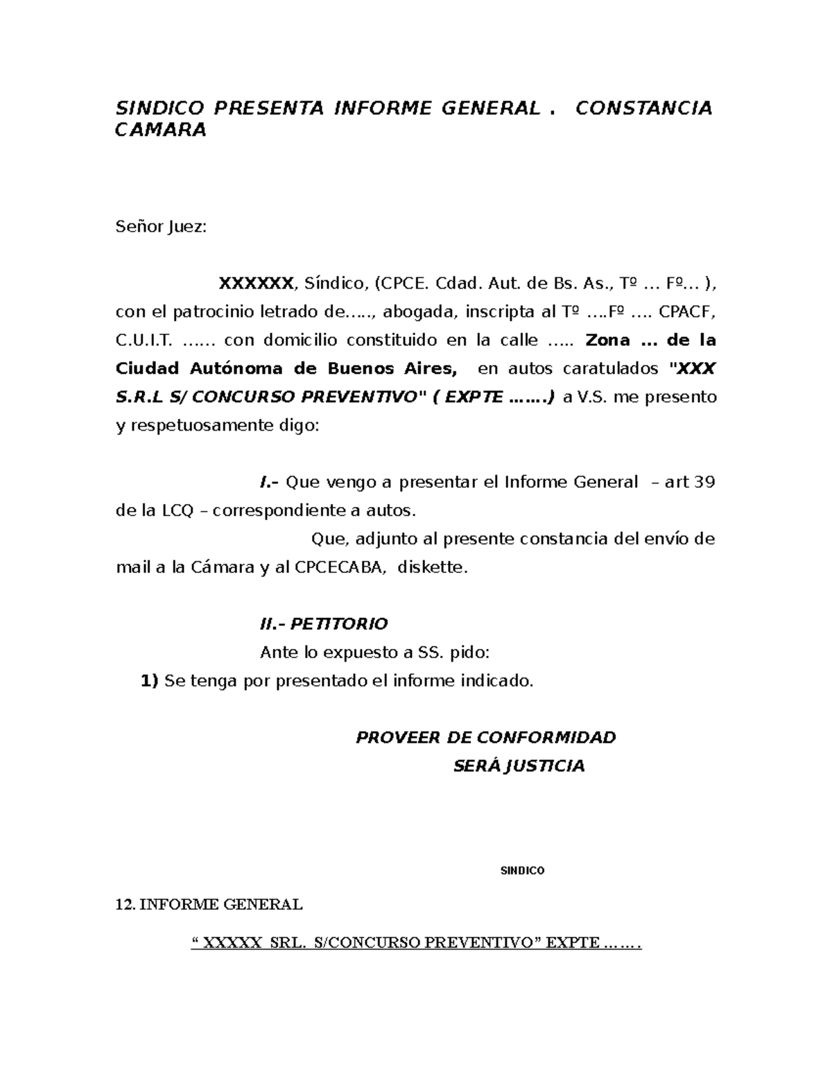 Modelo-informe-general SINDICO - SINDICO PRESENTA INFORME GENERAL ...