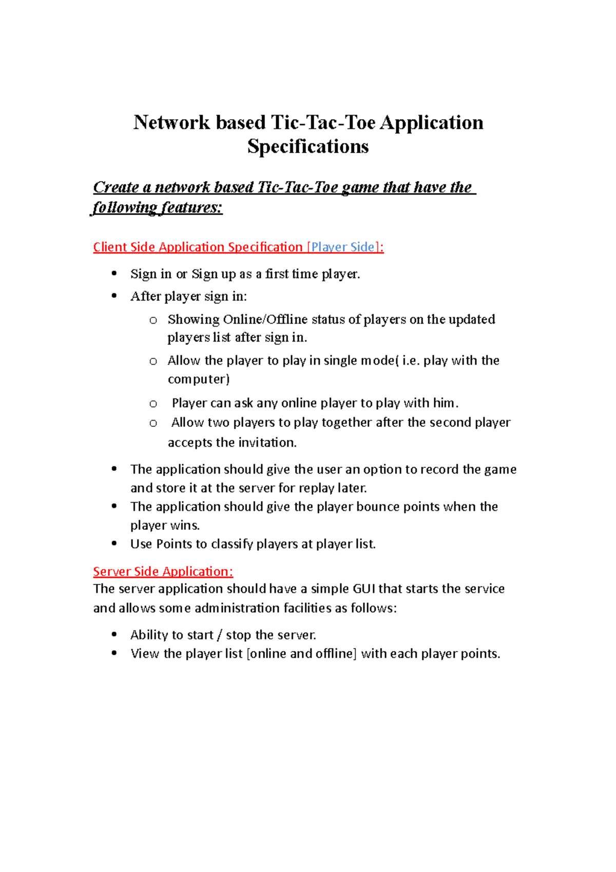 Network based Tic - Network based Tic-Tac-Toe Application ...