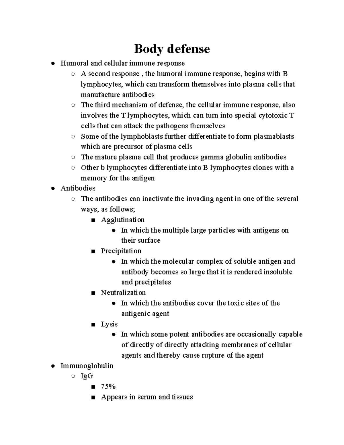Body defense - Immunology - Body defense Humoral and cellular immune ...
