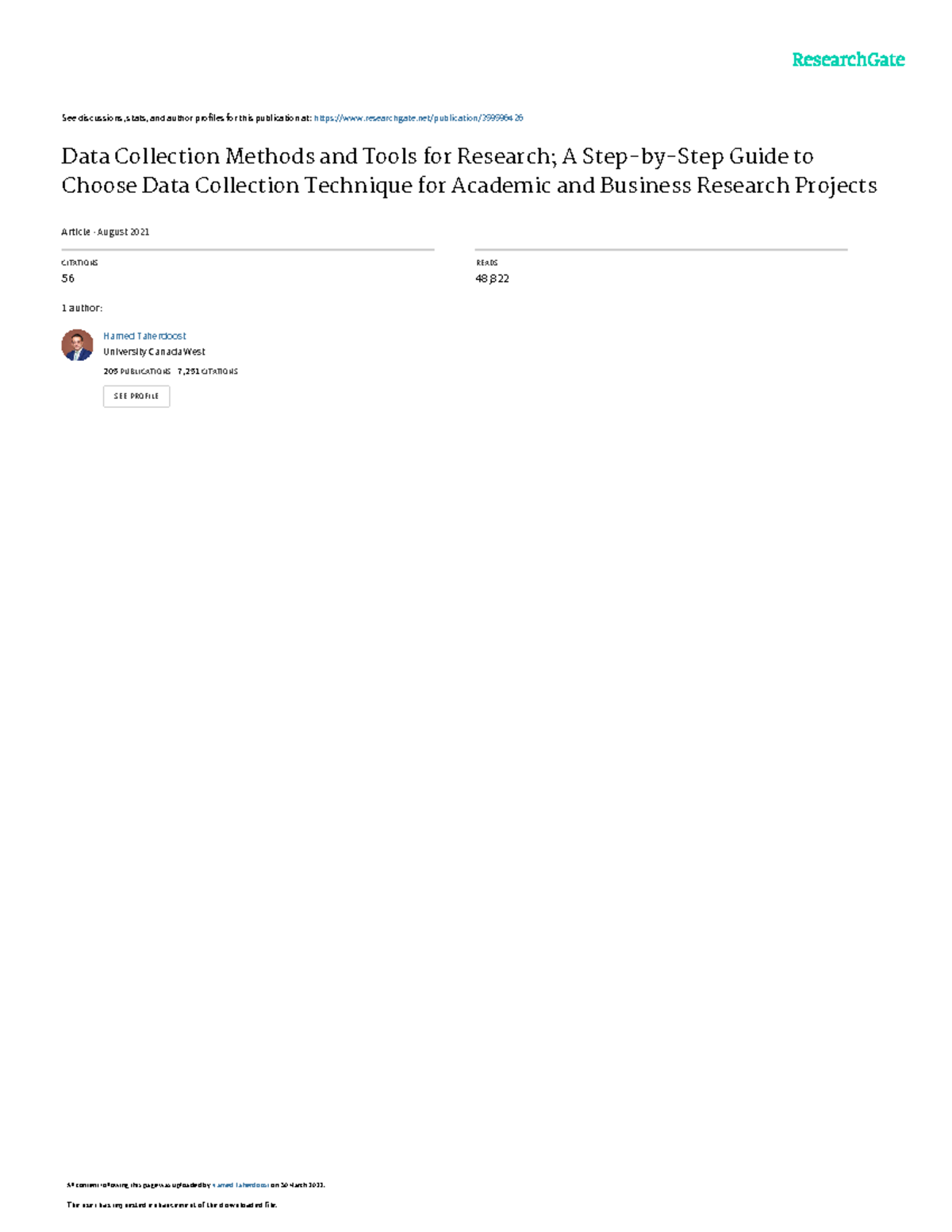 Data Collection Methods and Toolsfor Research - The user has requested ...