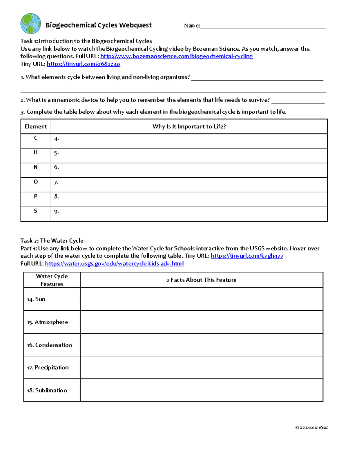 112 Biogeochemical Webquest 2020 - Biogeochemical Cycles Webquest - Studocu