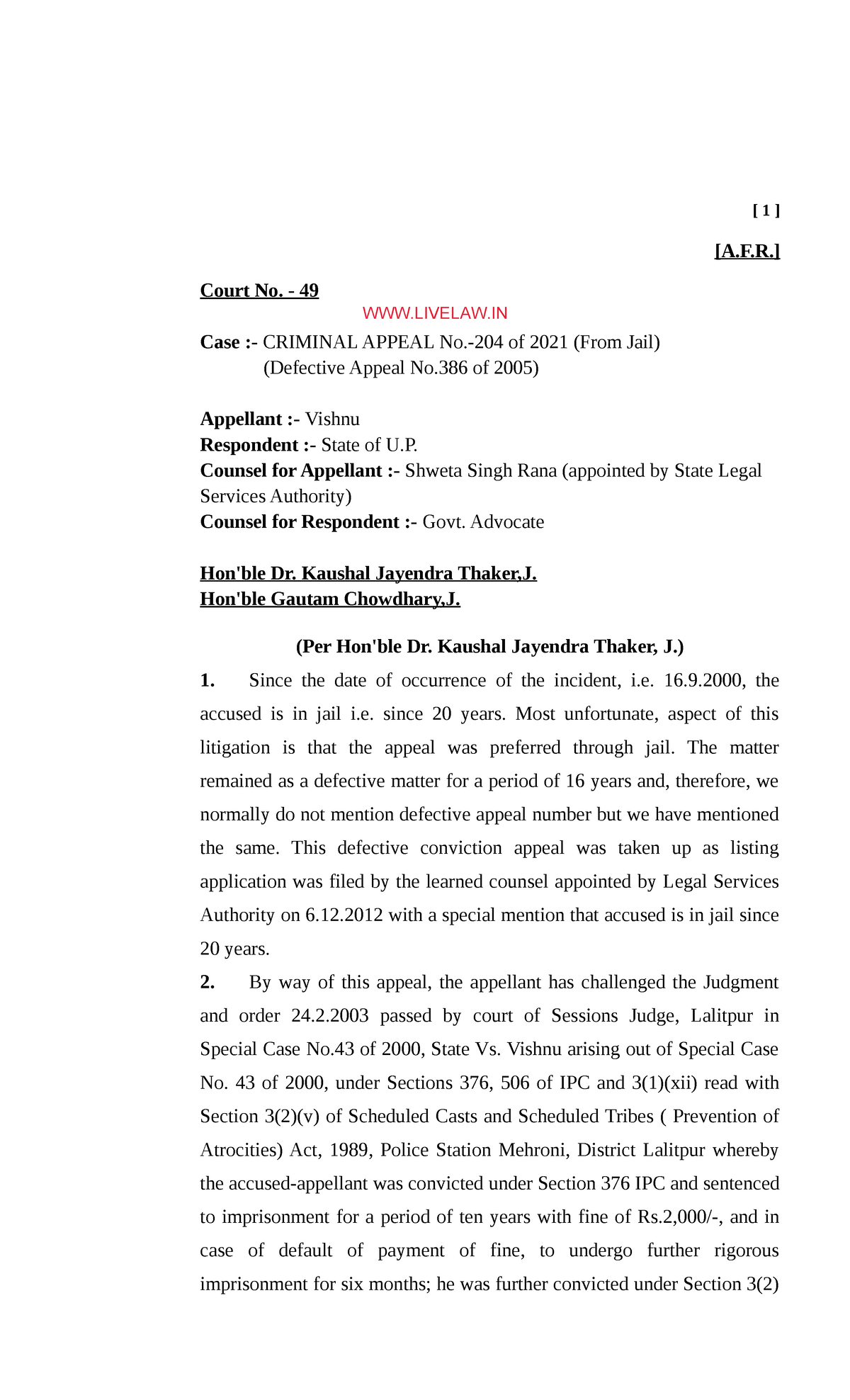 Commuting life sentence allahabad high court 388841 - [A.F.] Court No ...