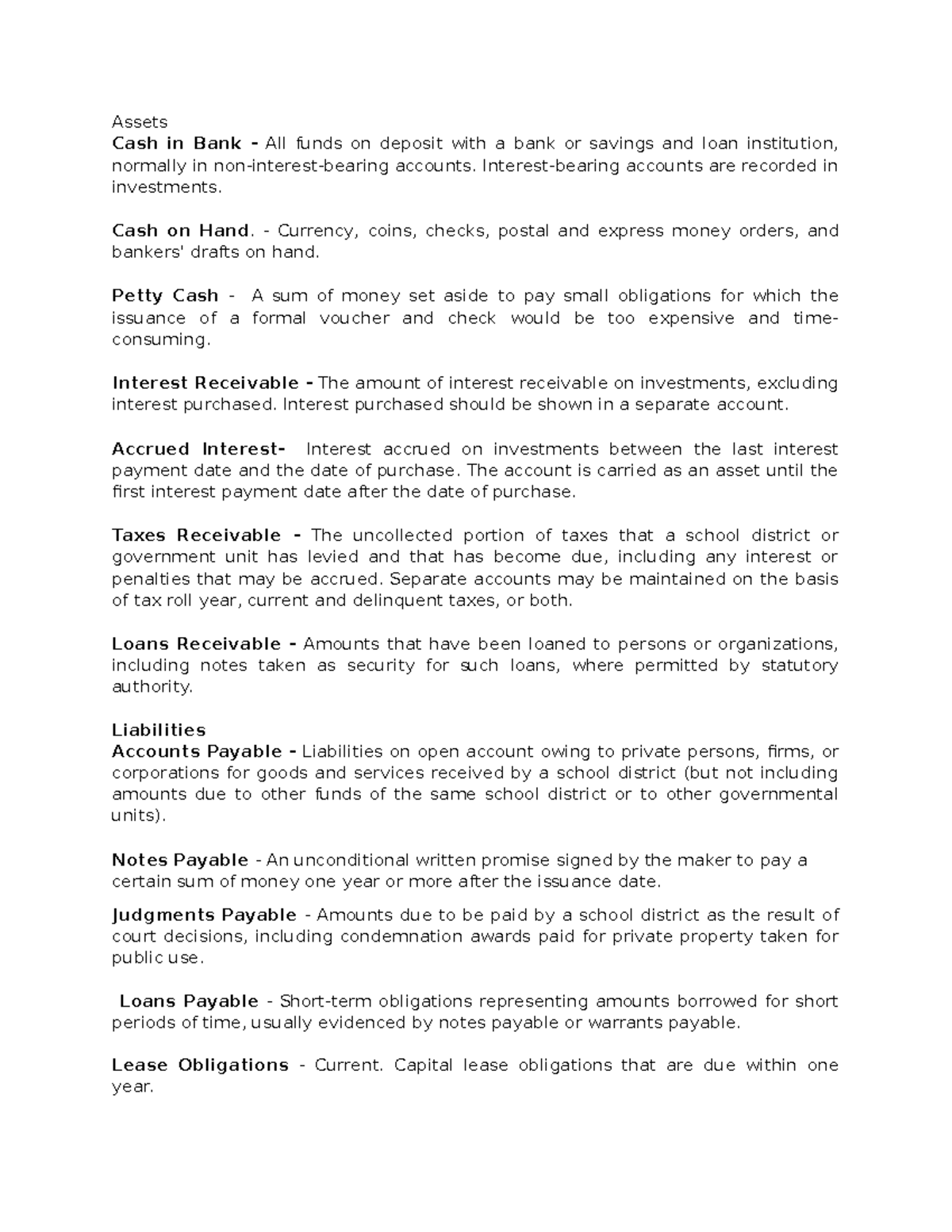 Account Titles - school logo - Assets Cash in Bank - All funds on ...