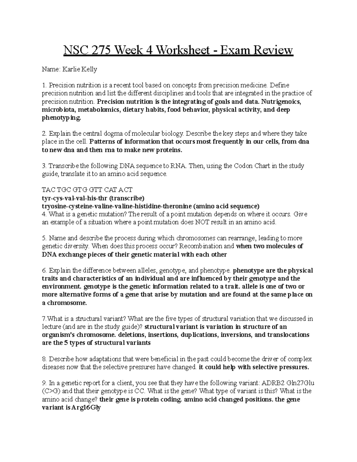 NSC 275 Week 4 Worksheet - Exam Review - NSC 275 Week 4 Worksheet ...