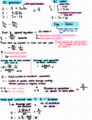 AC Circuits Formulas - Formula sheet for eee2041f - x = Irfc phasorform ...