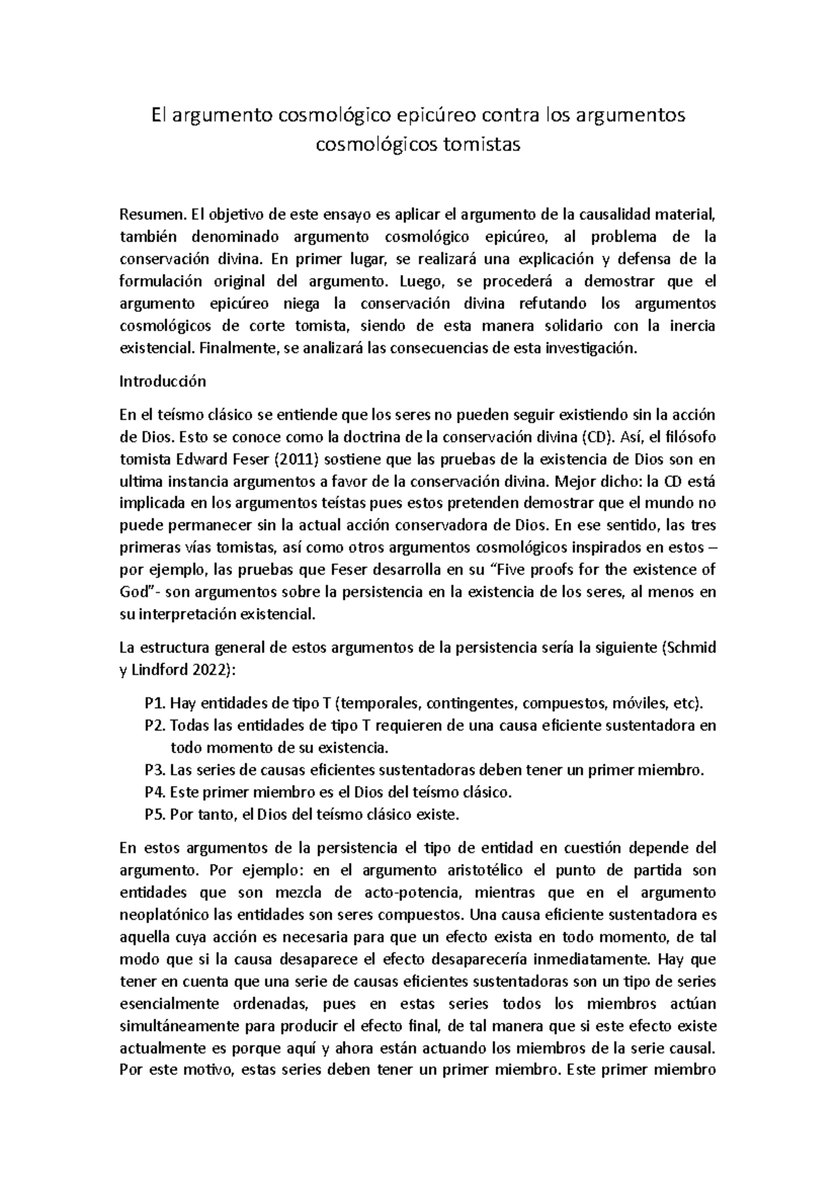 Draft manuscrito - Gaaaa - El argumento cosmológico epicúreo contra los ...