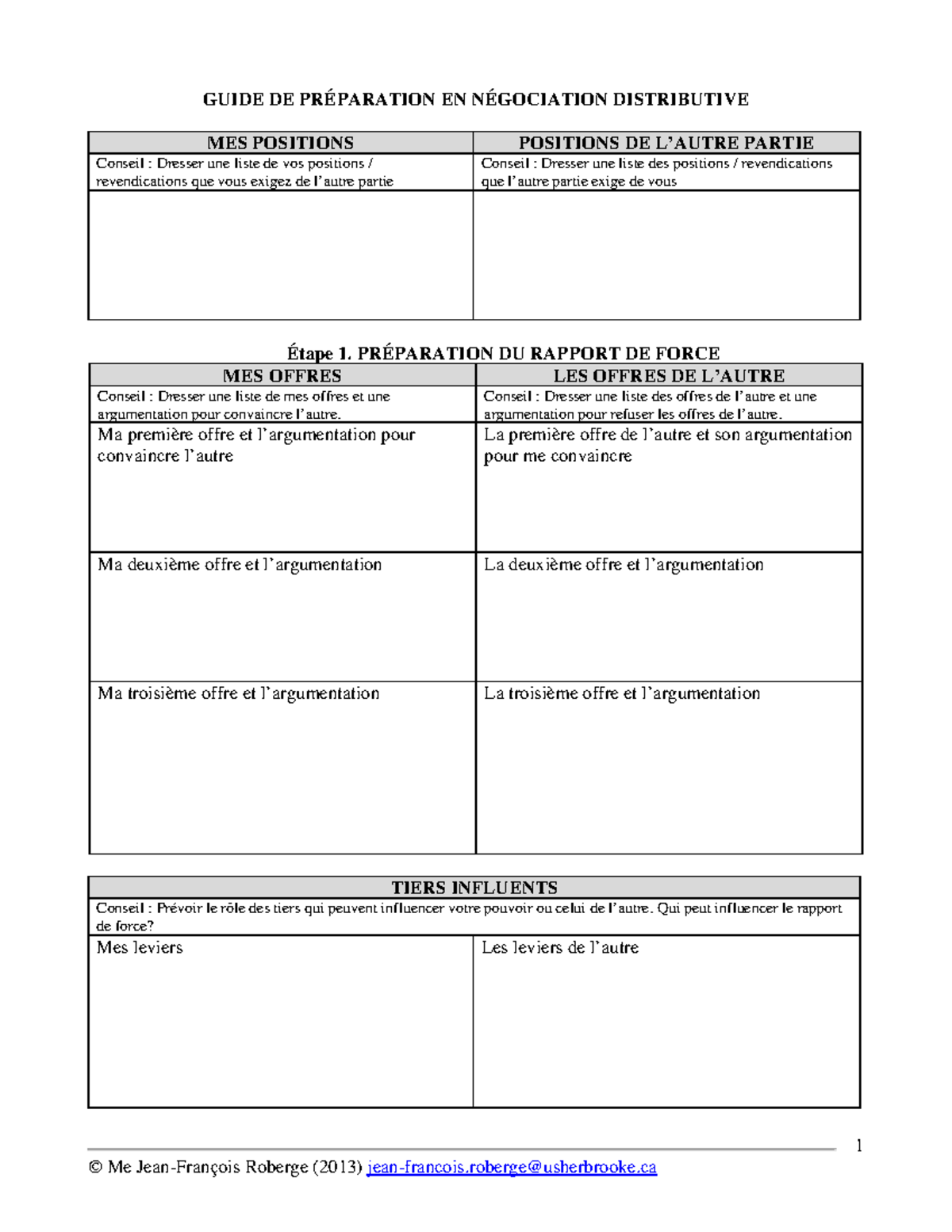 Guide de préparation d'une négociation distributive - © Me Jean ...
