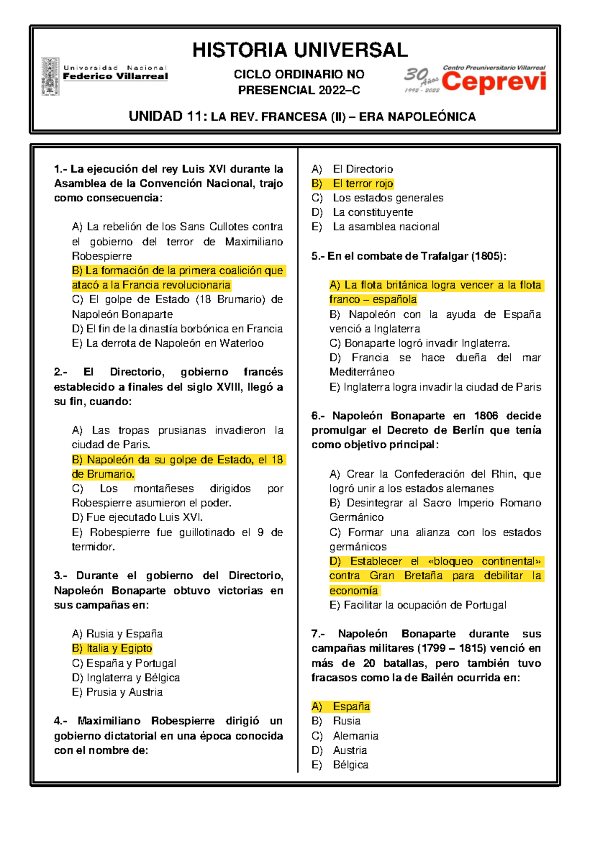 Historia Universal 11 - UNIDAD 1 1 : LA REV. FRANCESA (II) – ERA ...