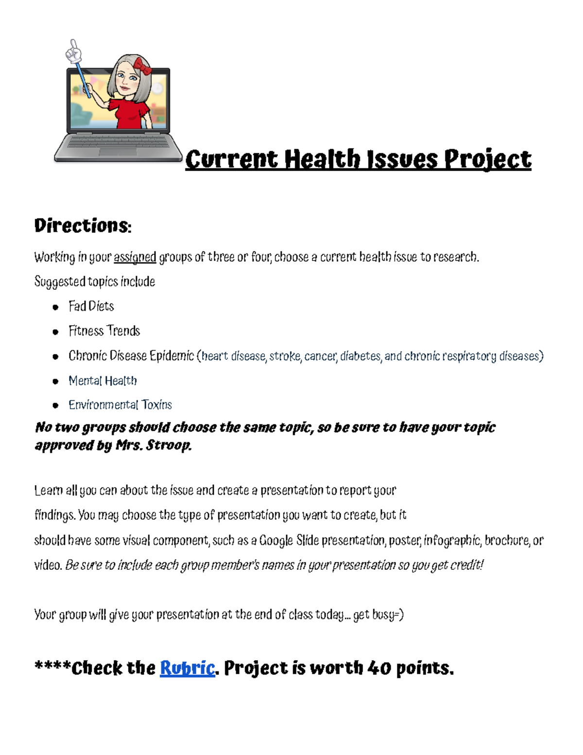 Current Health Issues Project - Current Health Issues Project ...