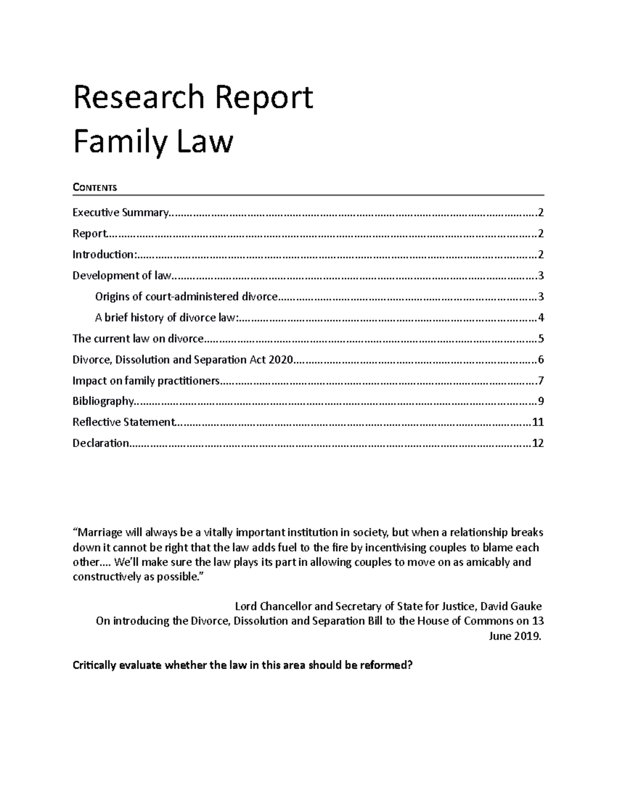Family Report uploaded - Research Report Family Law CONTENTS Executive ...