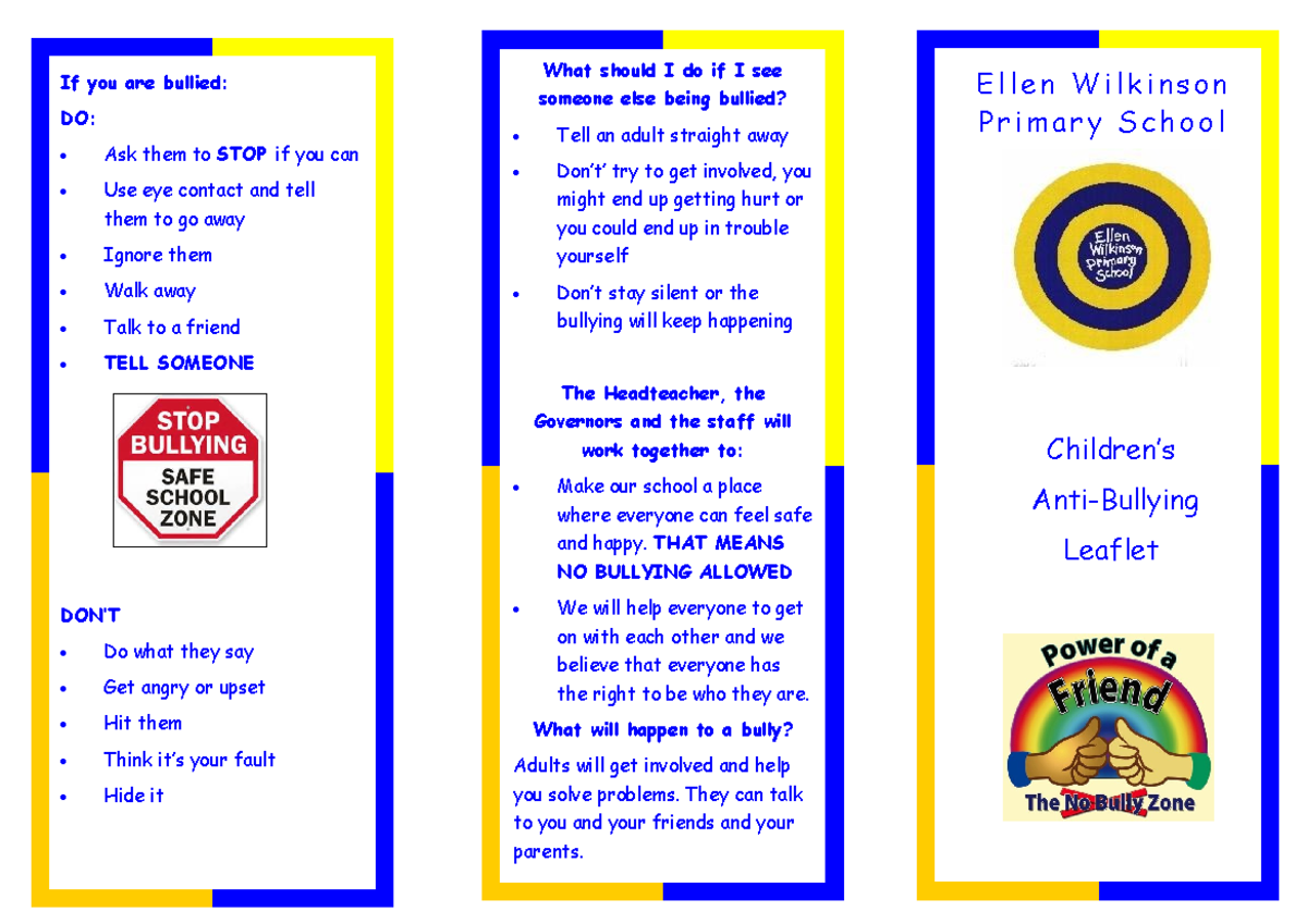 Anti-Bullying-leaflet - E l l e n W i l k i n s o n P r i m a r y S c h ...