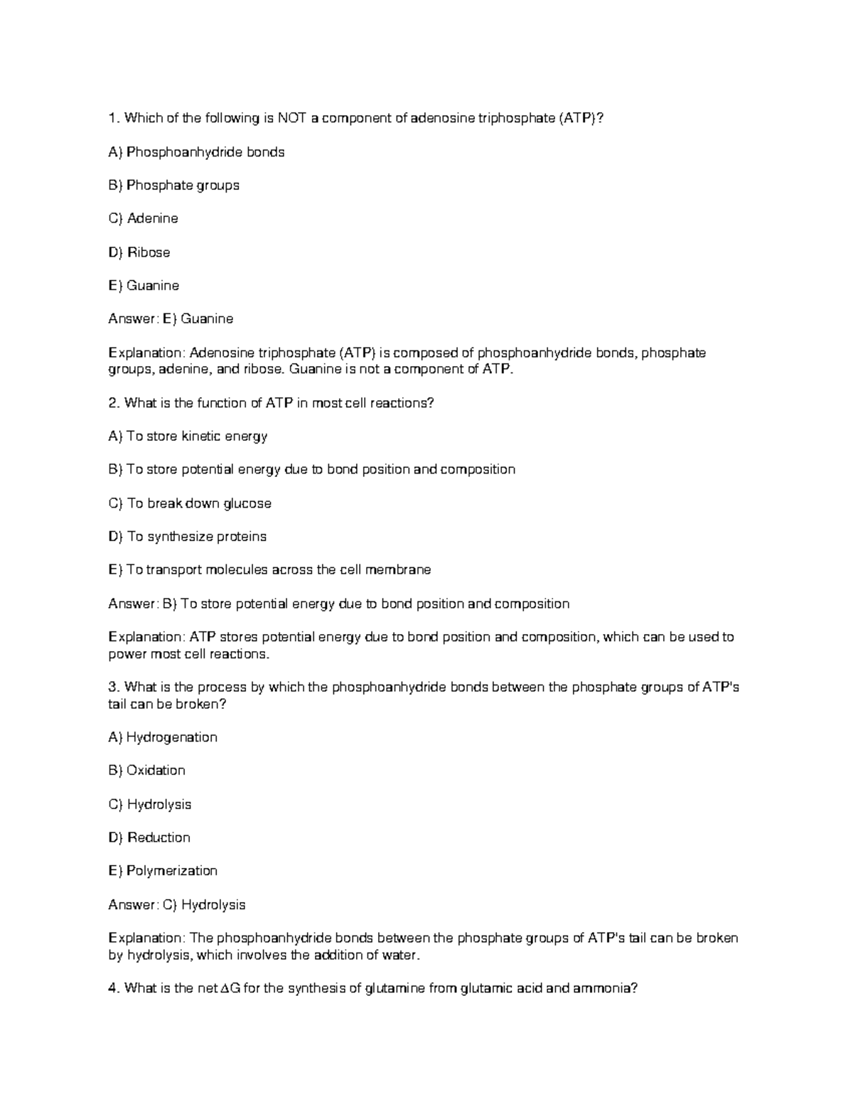 Lec14 mc questions - ATP and enzyme activity - Which of the following ...