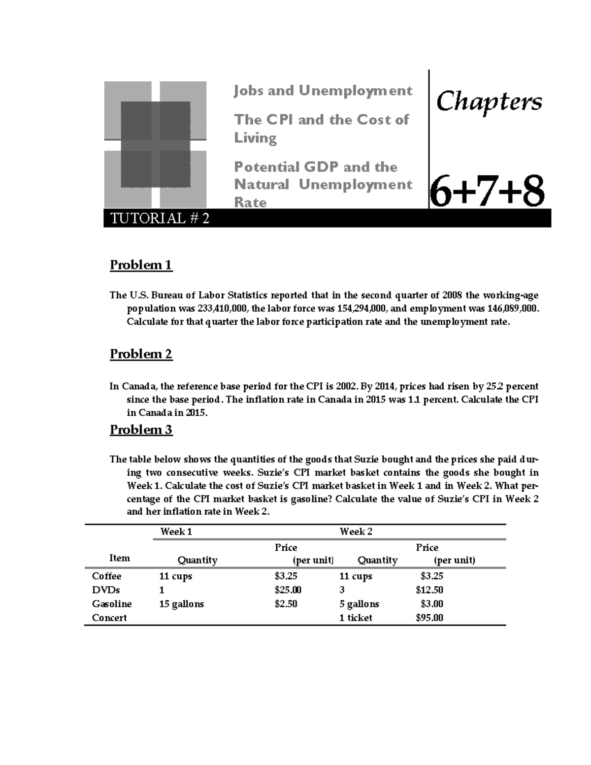 TUT2 foundation of Macroeconomics tutorial chapter - Jobs and ...