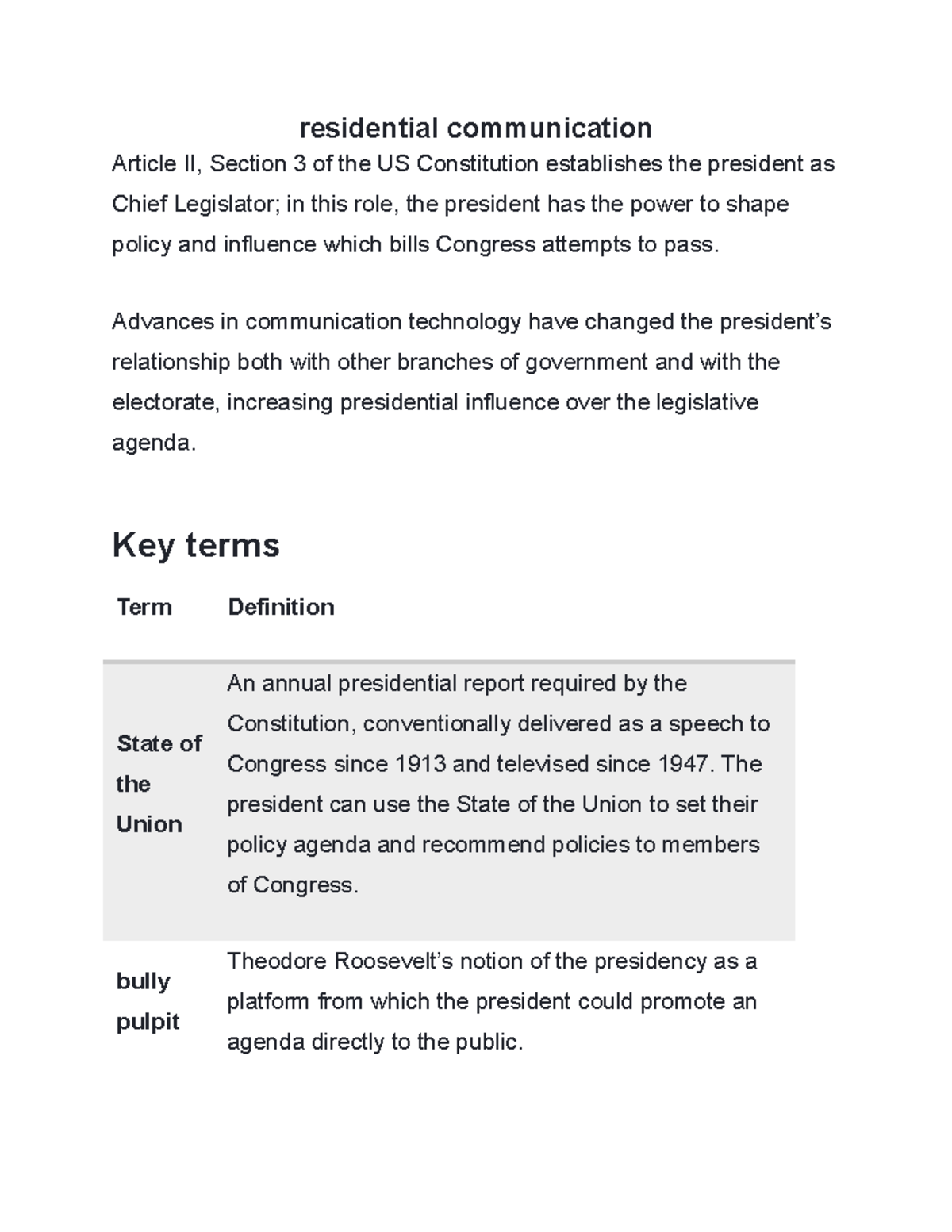 Residential communication - residential communication Article II ...