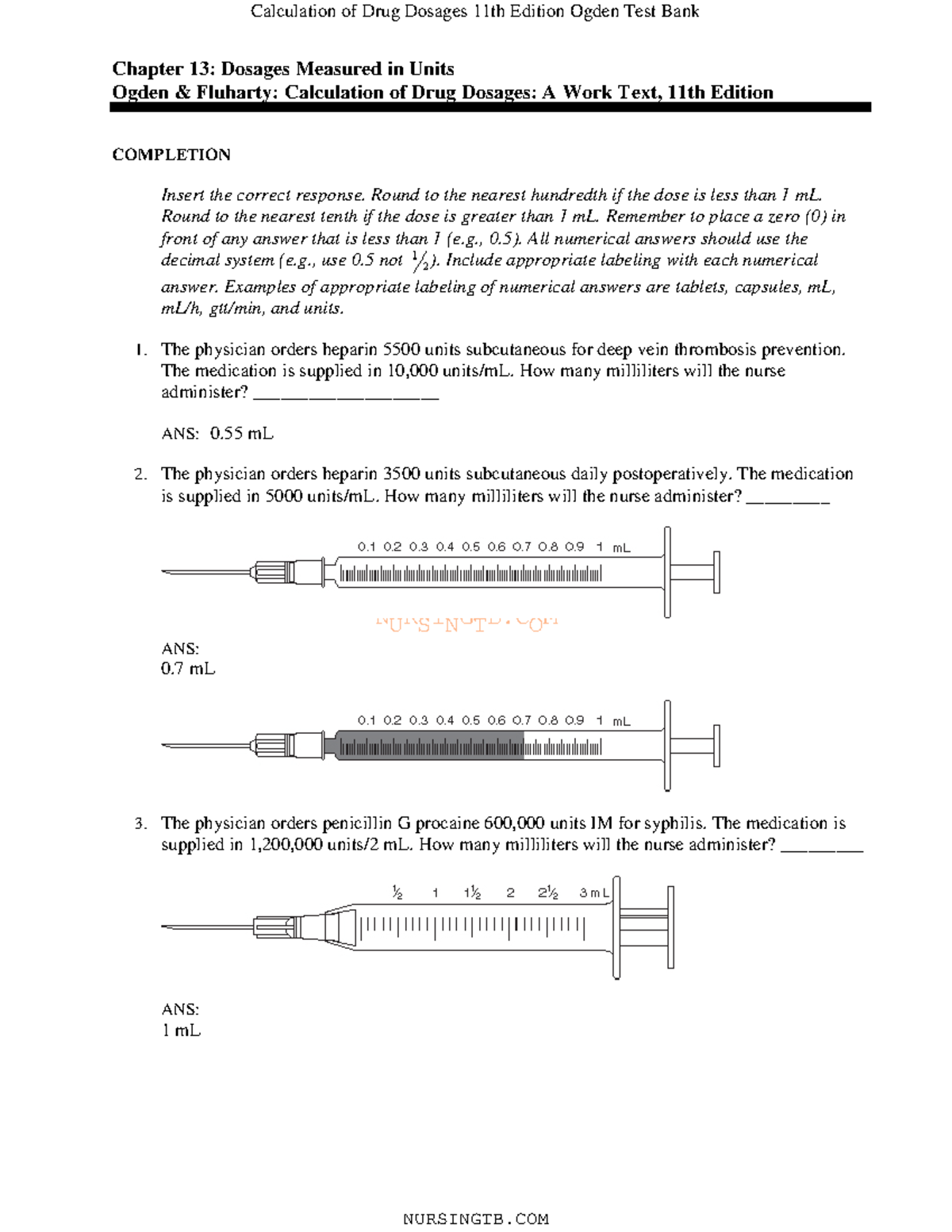 9780323551281 \13 - Nursing dosage test bank chapter 13(university of ...