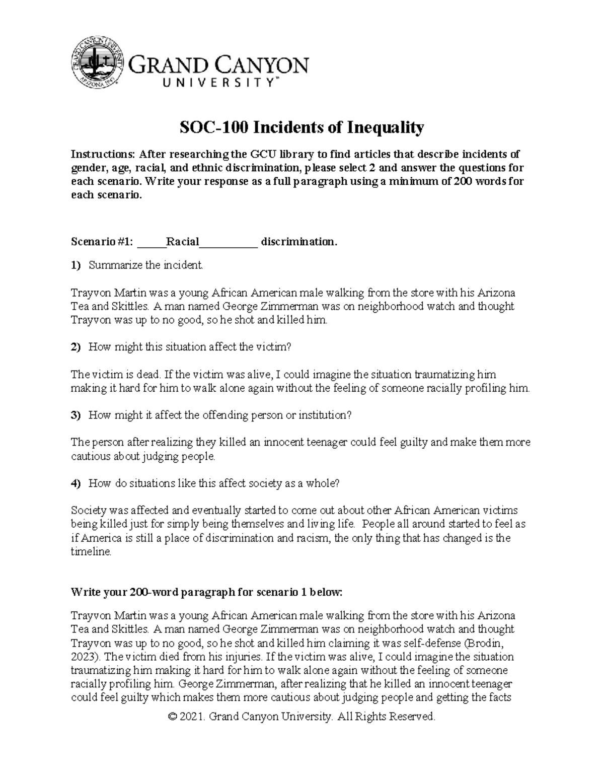 SOC-100 Incidentsof Inequality - SOC-100 Incidents of Inequality ...