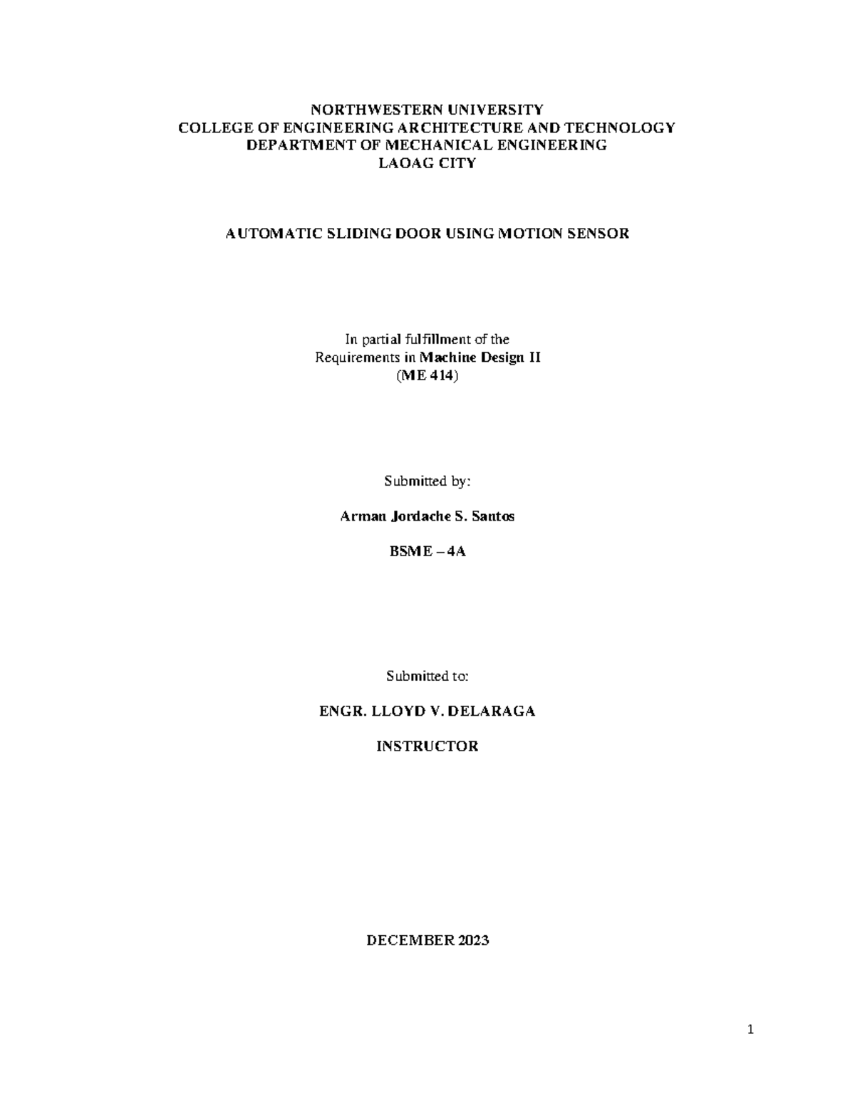 Design-2 - design machine - NORTHWESTERN UNIVERSITY COLLEGE OF ...